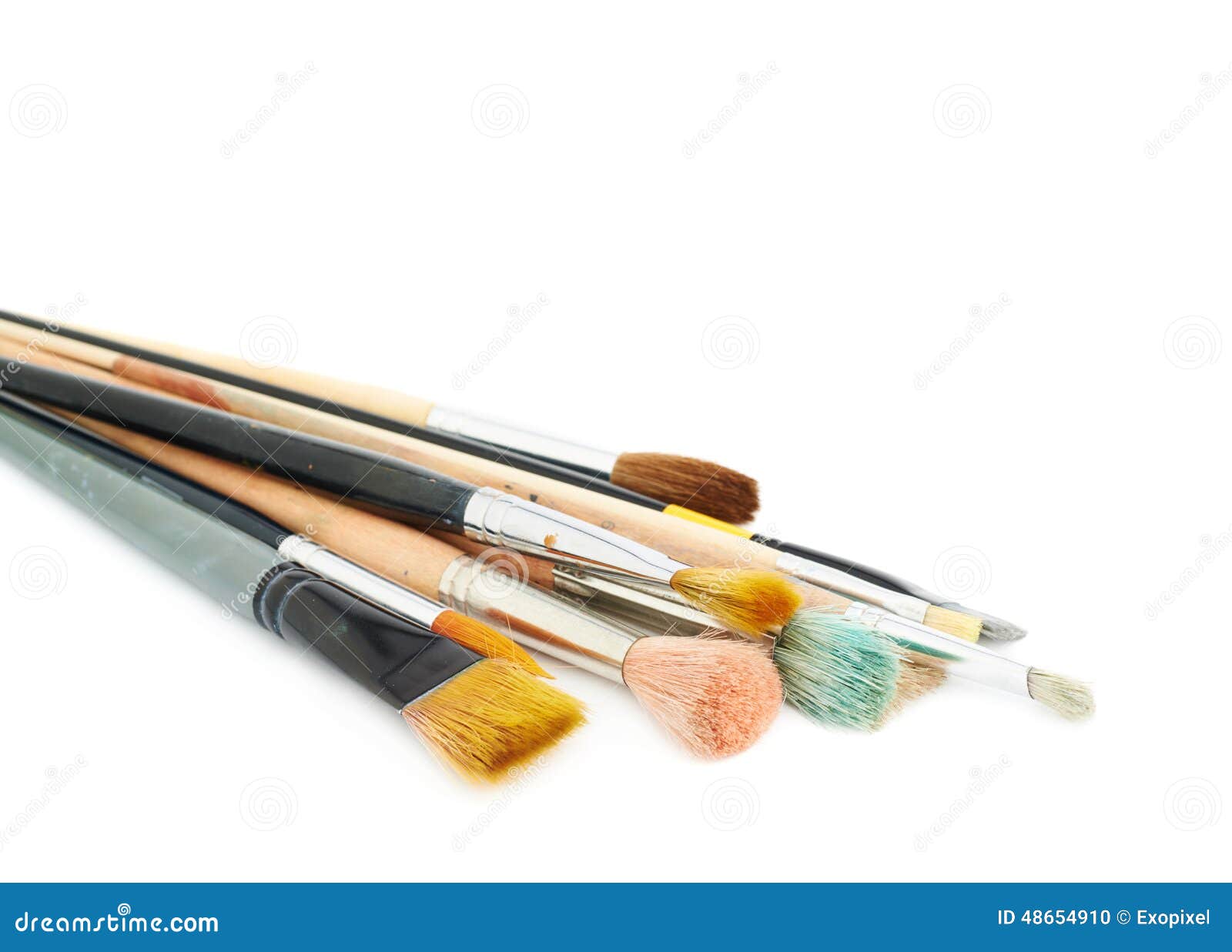 Pile of Multiple Different Brushes Stock Photo - Image of bristle ...