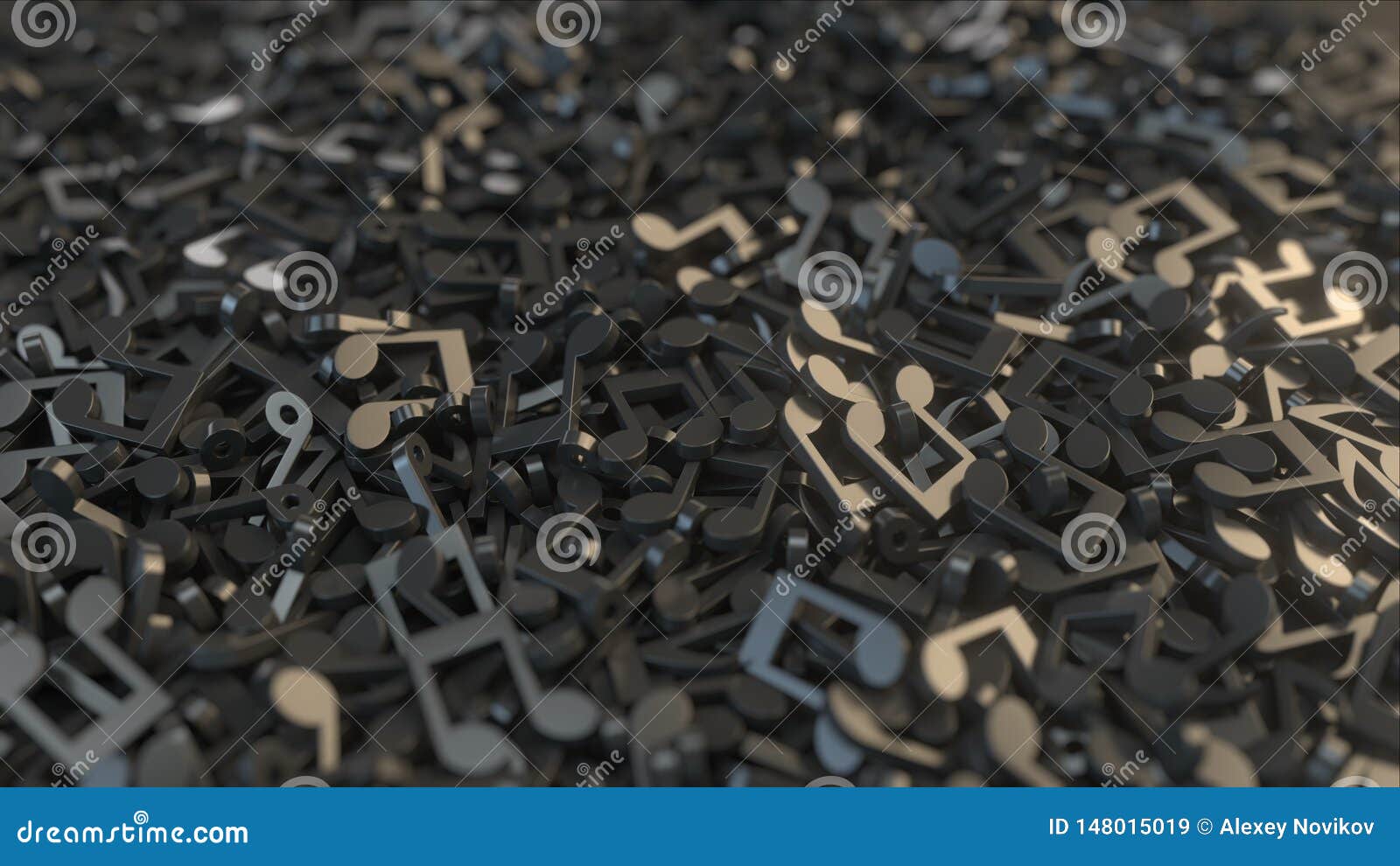 Pile of Musical Notes. Conceptual 3D Rendering Stock Illustration ...