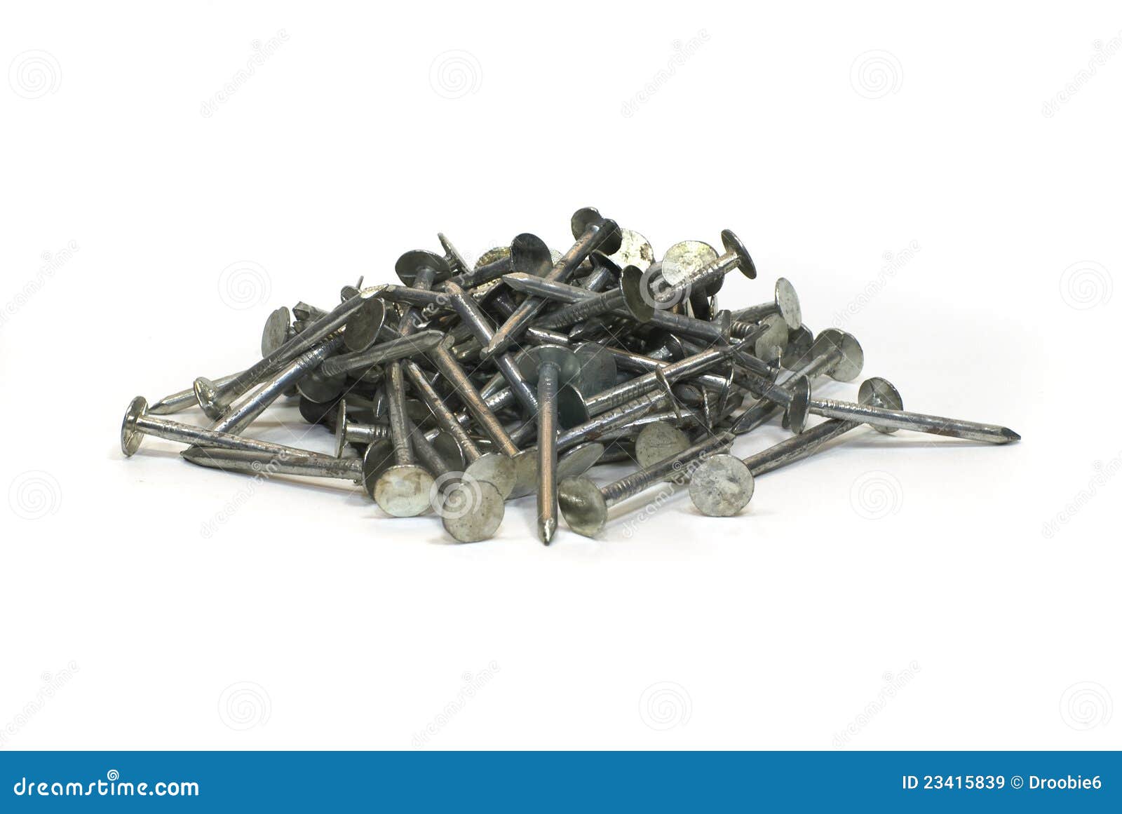 Pile of Nails Isolated on White Stock Image - Image of construction ...