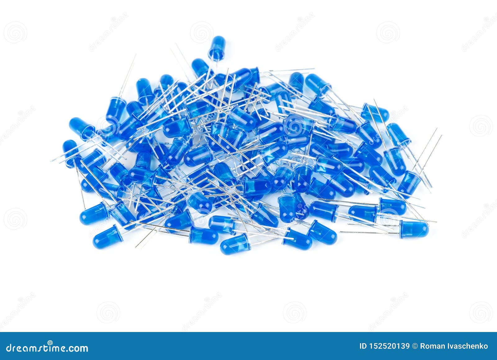 Pile of new blue 5mm LED`s stock image. Image of light - 152520139