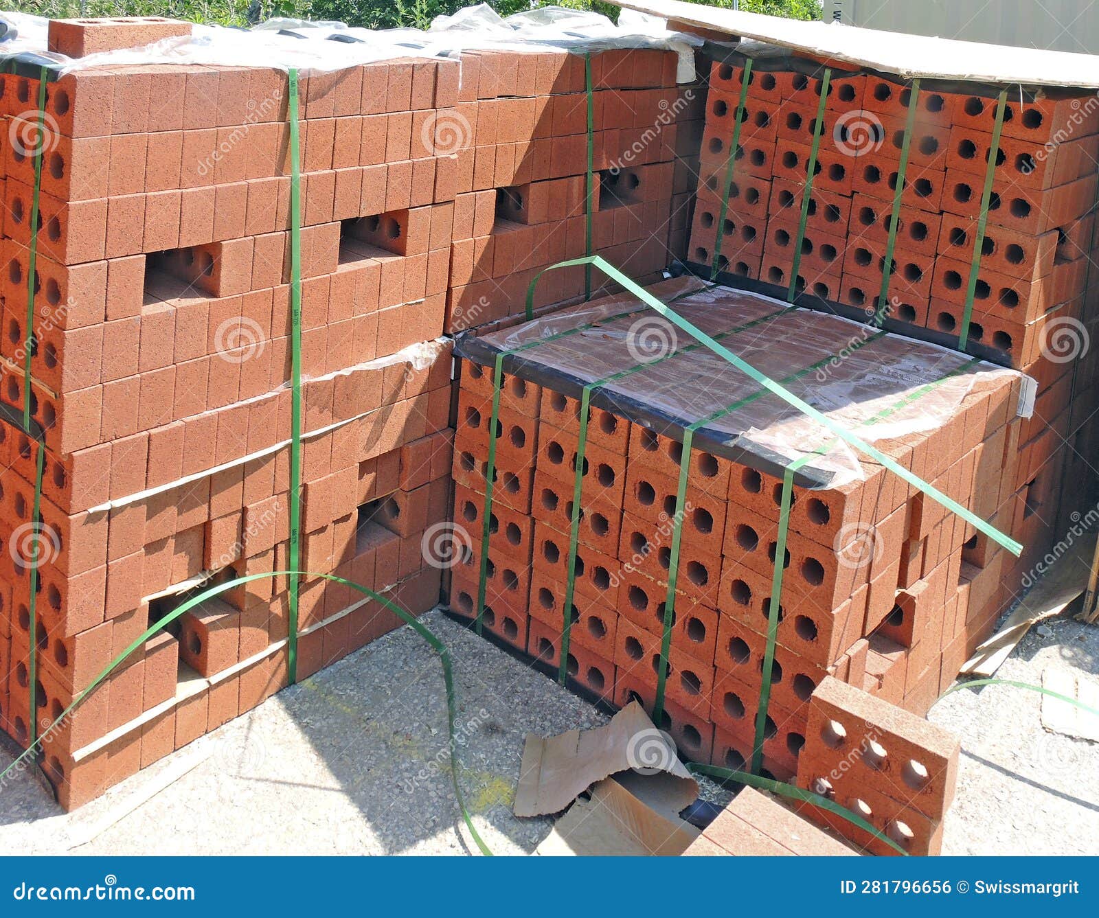 Pile of New Bricks on Construction Site Stock Photo - Image of development, brickwork: 281796656
