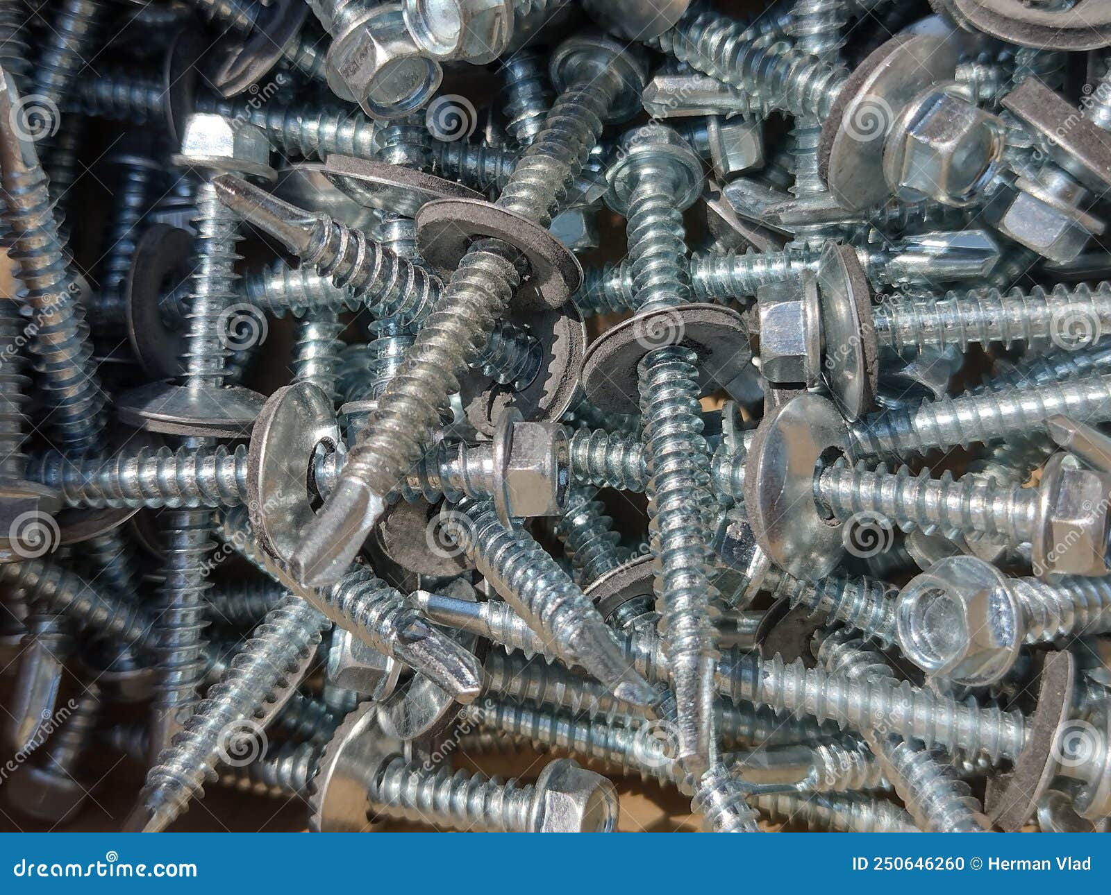 Pile of New Screws - Industrial Stock Photo - Image of macro, closeup ...