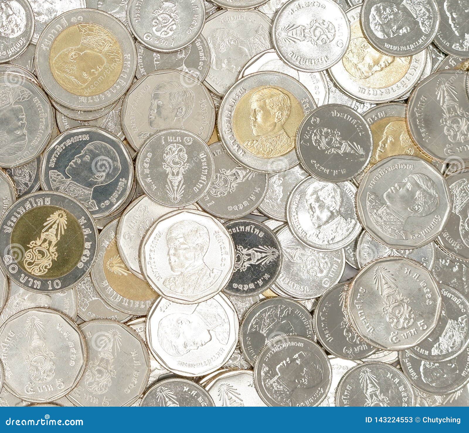 Pile of New Thai Baht Coins. Stock Image - Image of budget, cash: 143224553 Pile of New Thai Baht Coins. Stock Image - Image of budget, cash: 143224553