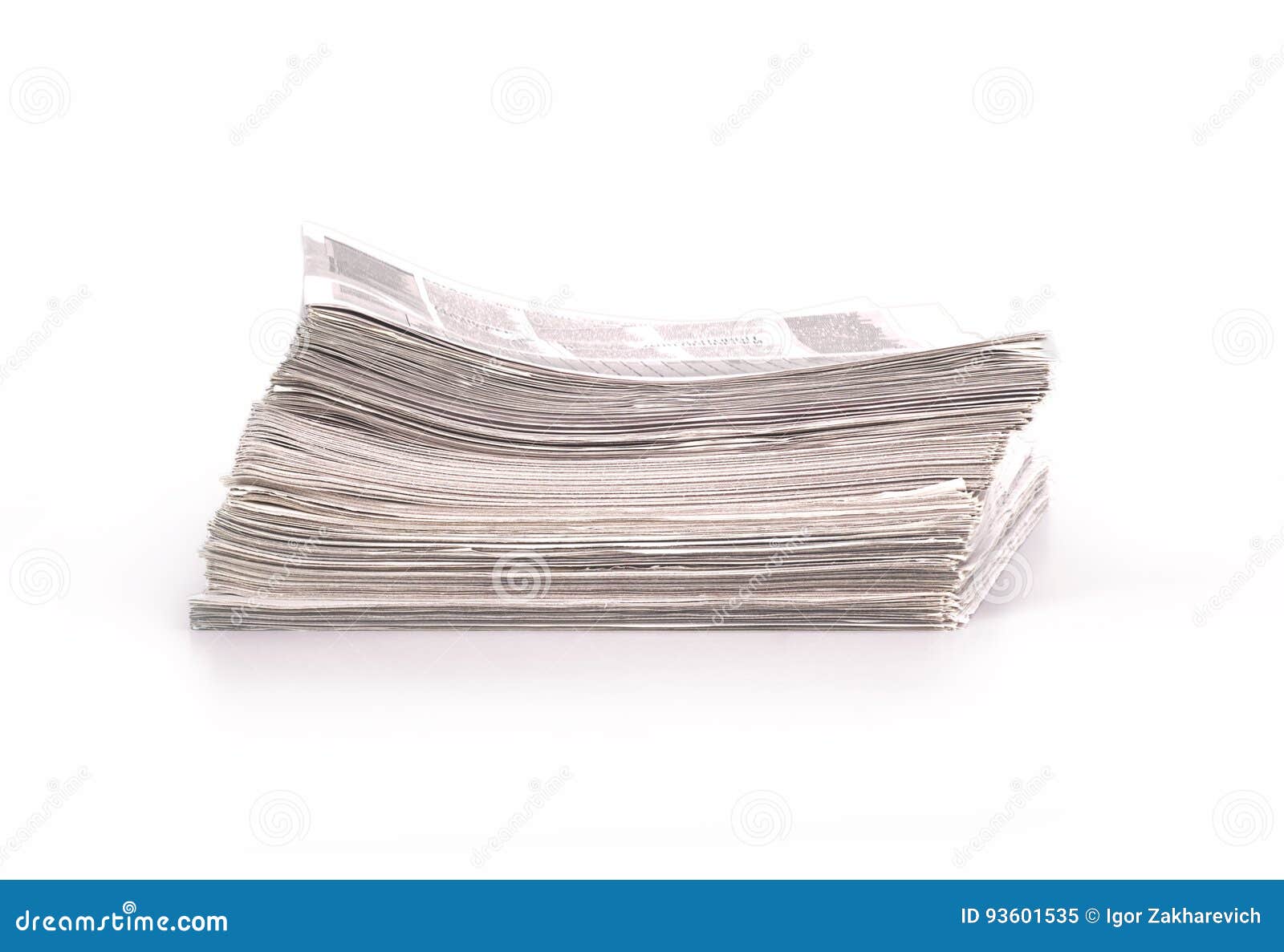 Set Of Pile Newspapers Bound With String Vector Illustration Isolated ...