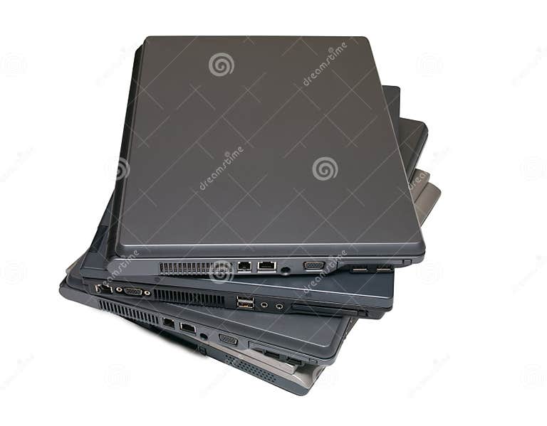 Pile of notebooks stock image. Image of technology, laptop - 7752721