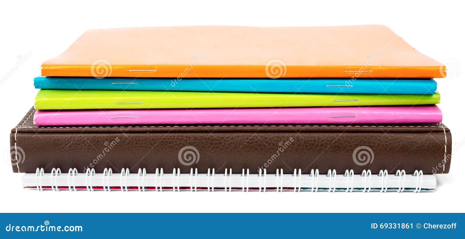 Pile of notebooks stock image. Image of blank, spiral - 69331861