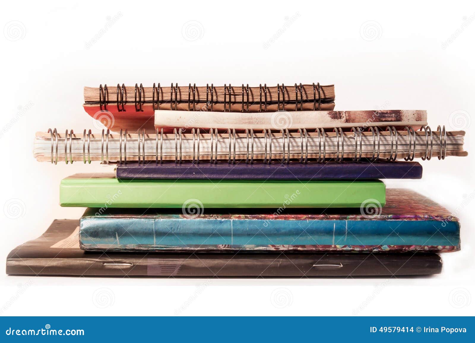 Pile of notebooks stock photo. Image of word, scribbled - 49579414