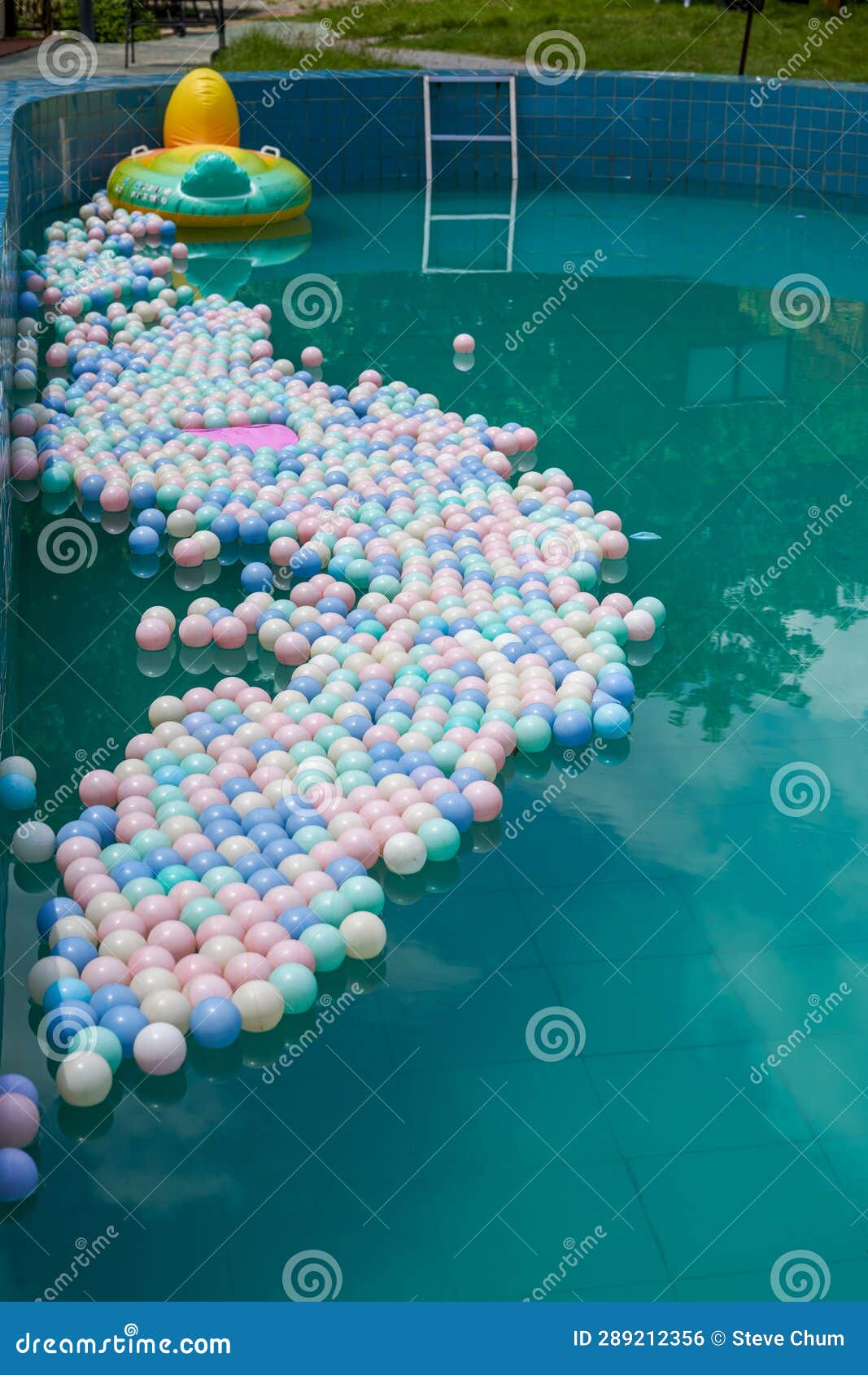 Pile of Ocean Balls in Swimming Pool Closeup Stock Photo - Image of ...