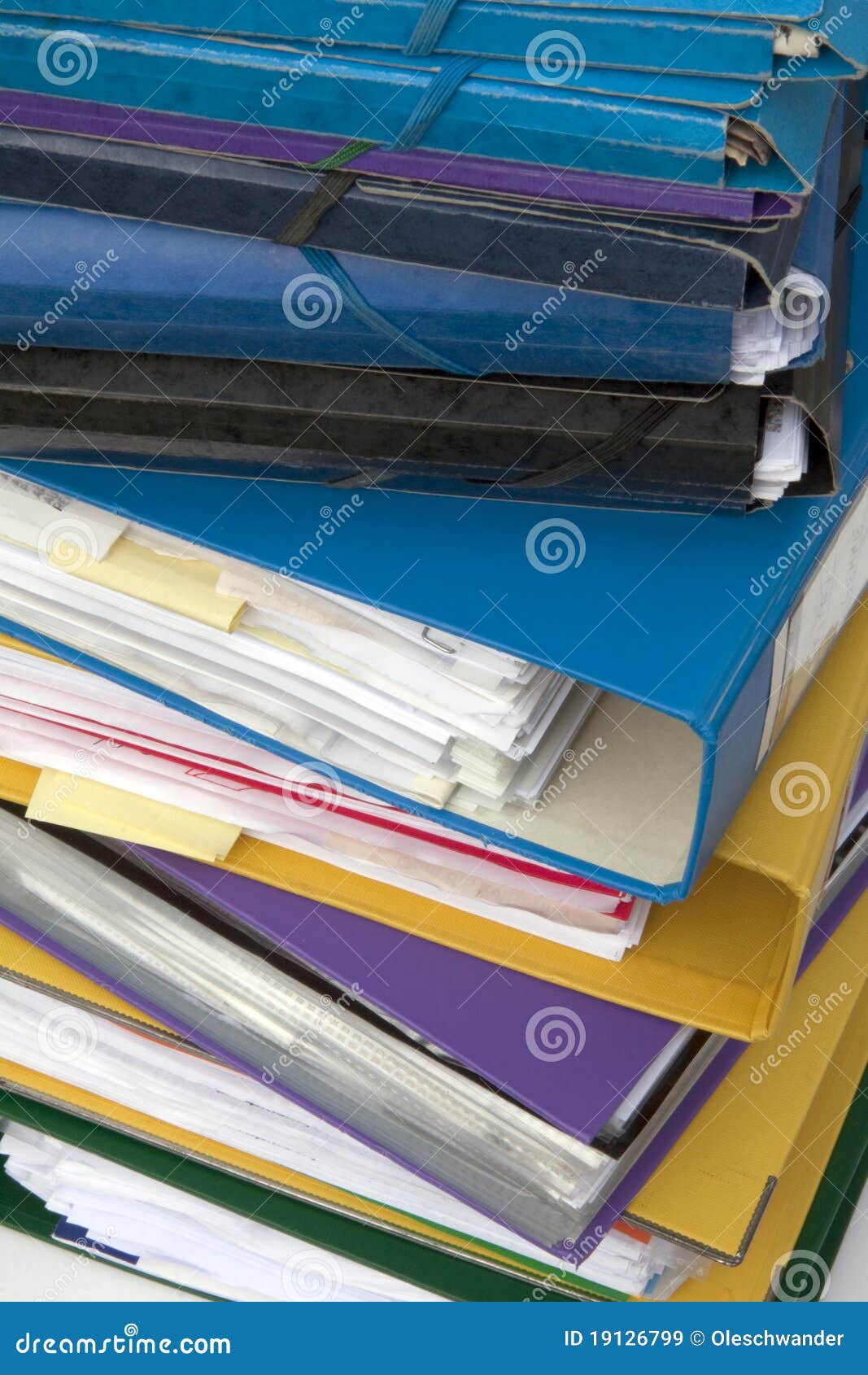 Pile of Office Binders in Close Up Stock Image - Image of order ...