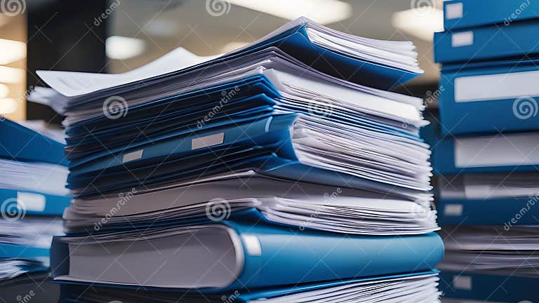 Pile of Office Paperwork Documents, Reports, Files, Business ...