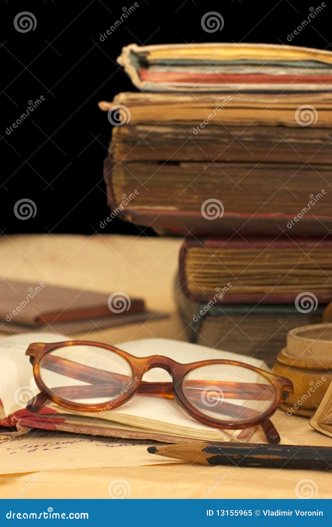 Pile of Old Books and Different Things Stock Image - Image of concepts ...