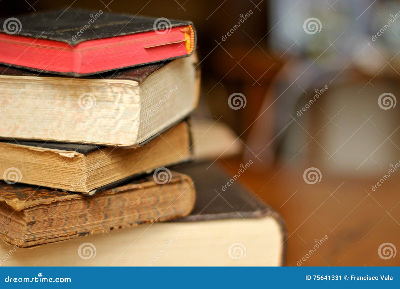 Pile of old books stock image. Image of blurry, history - 75641331