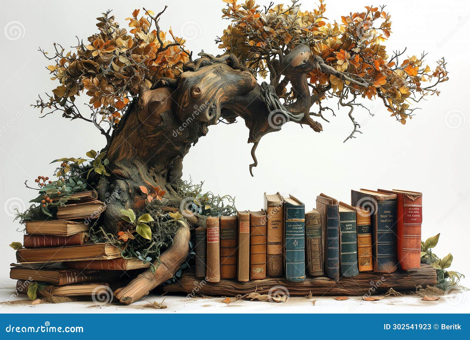 Pile of Old Books and a Tree, World Book Day, Reading and Learning New ...