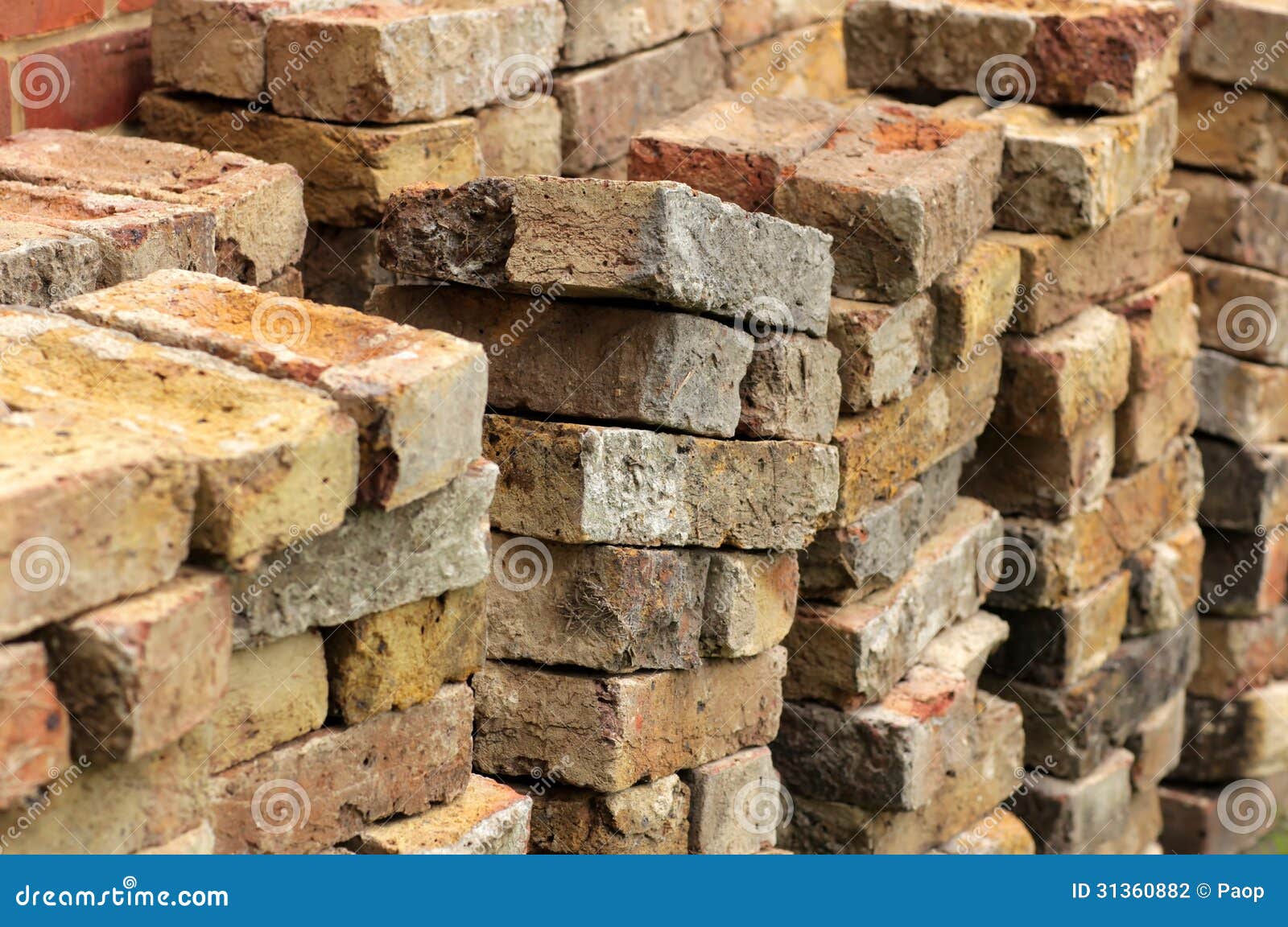 Pile of old bricks stock photo. Image of cube, dilapidated - 31360882