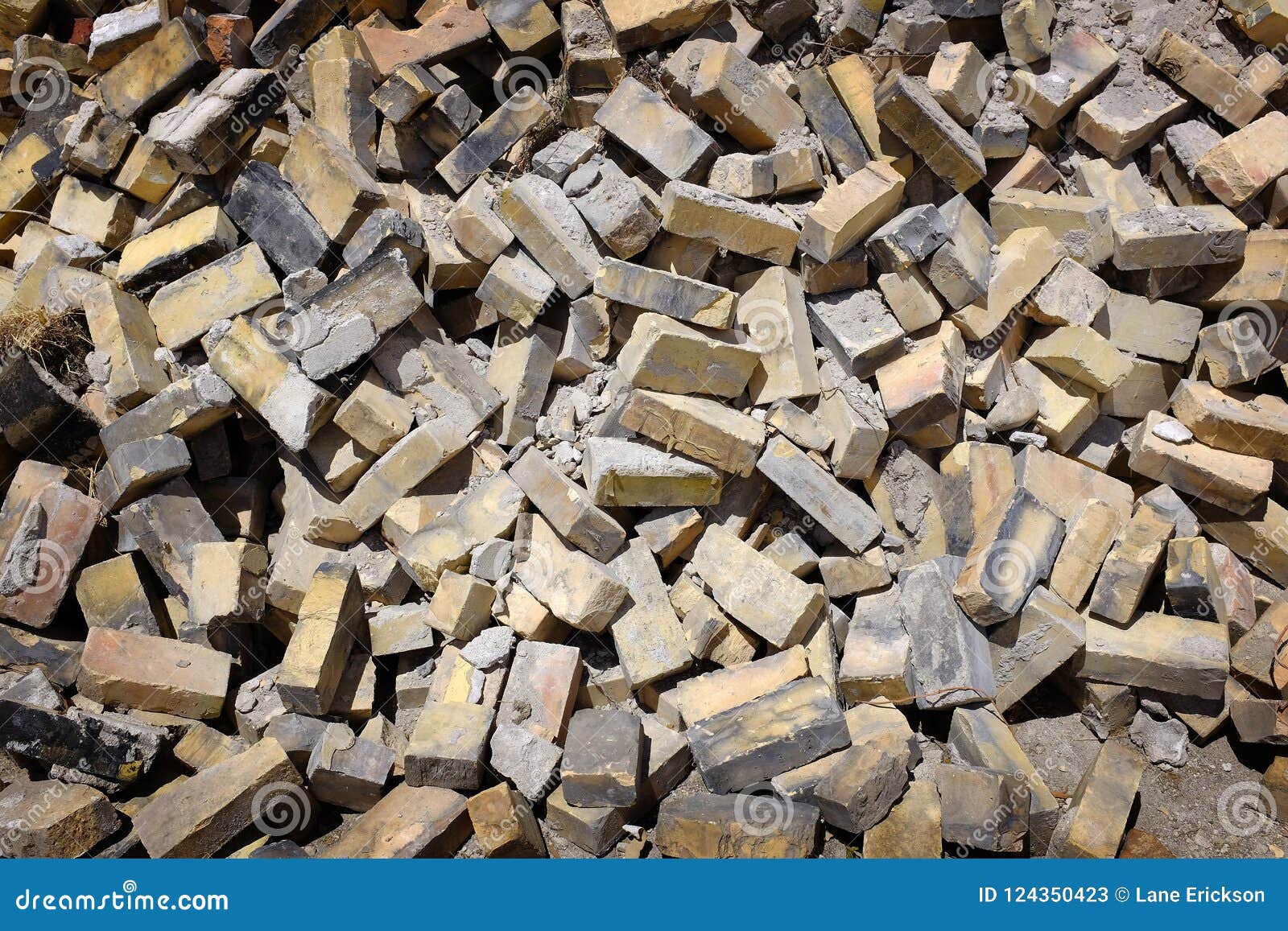 Pile of Old Bricks in Urban Setting Construction Building Stock Image ...