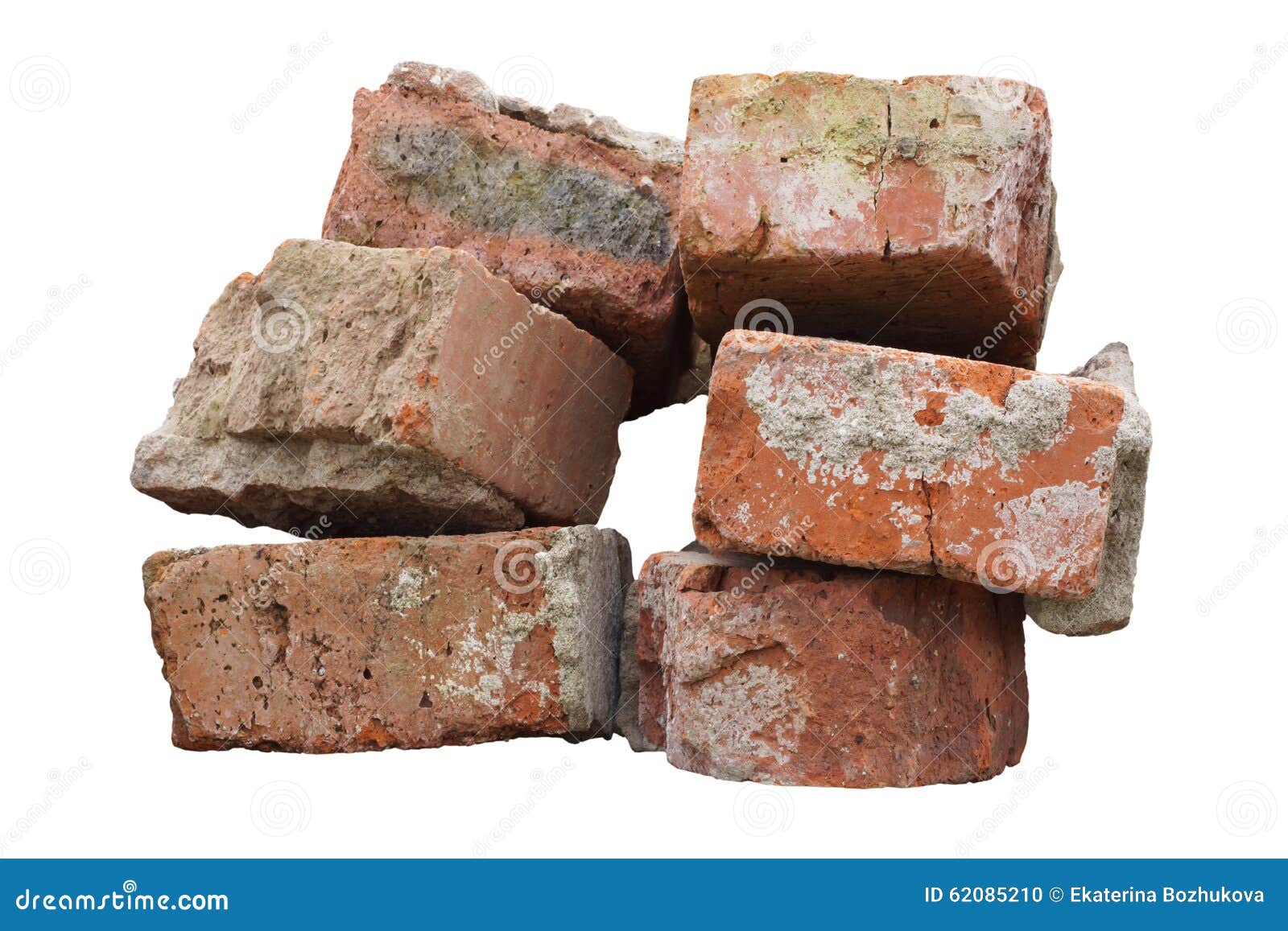 A pile of old bricks. stock photo. Image of bricklayer - 62085210