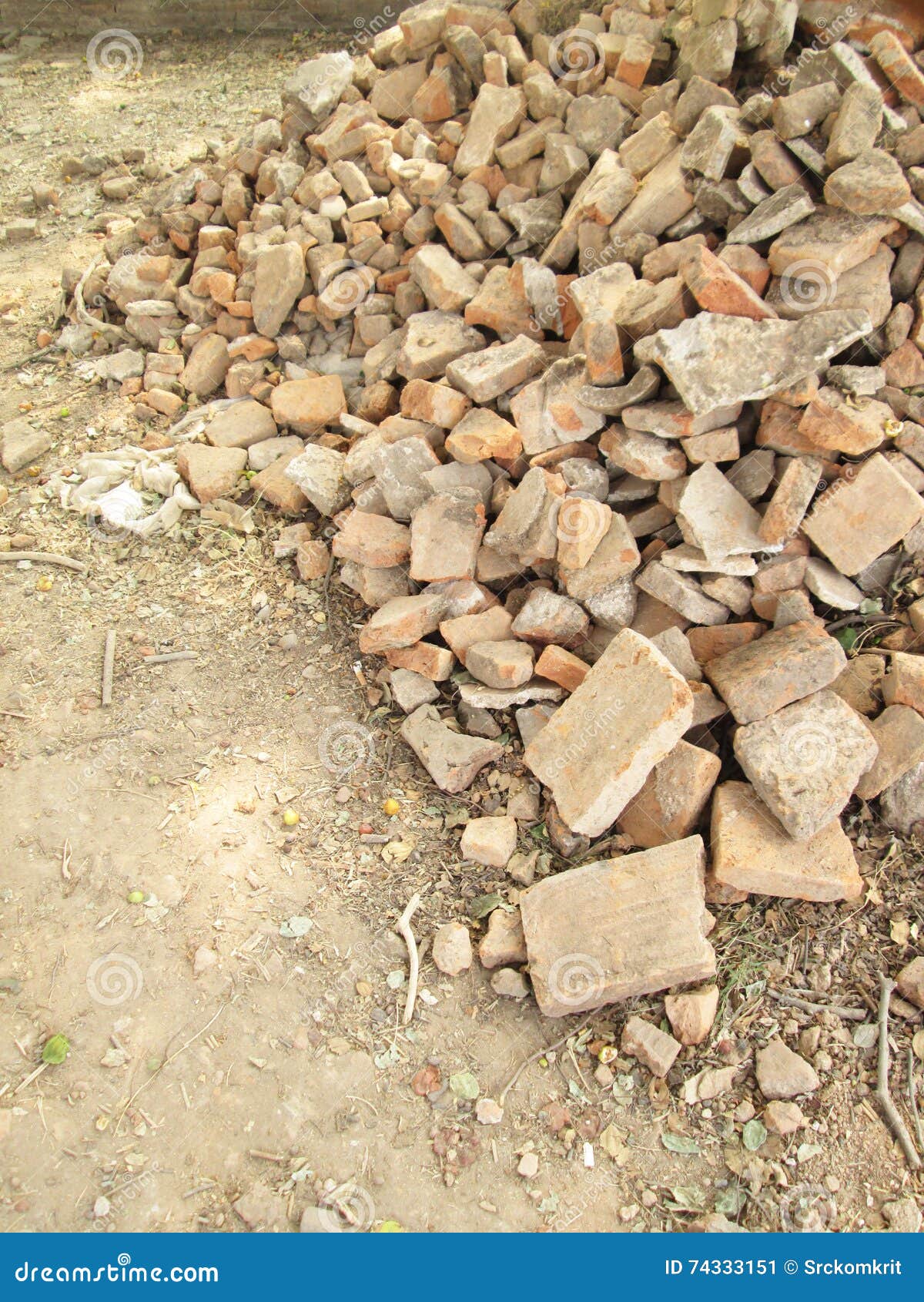 Pile of old bricks stock image. Image of detail, industry - 74333151