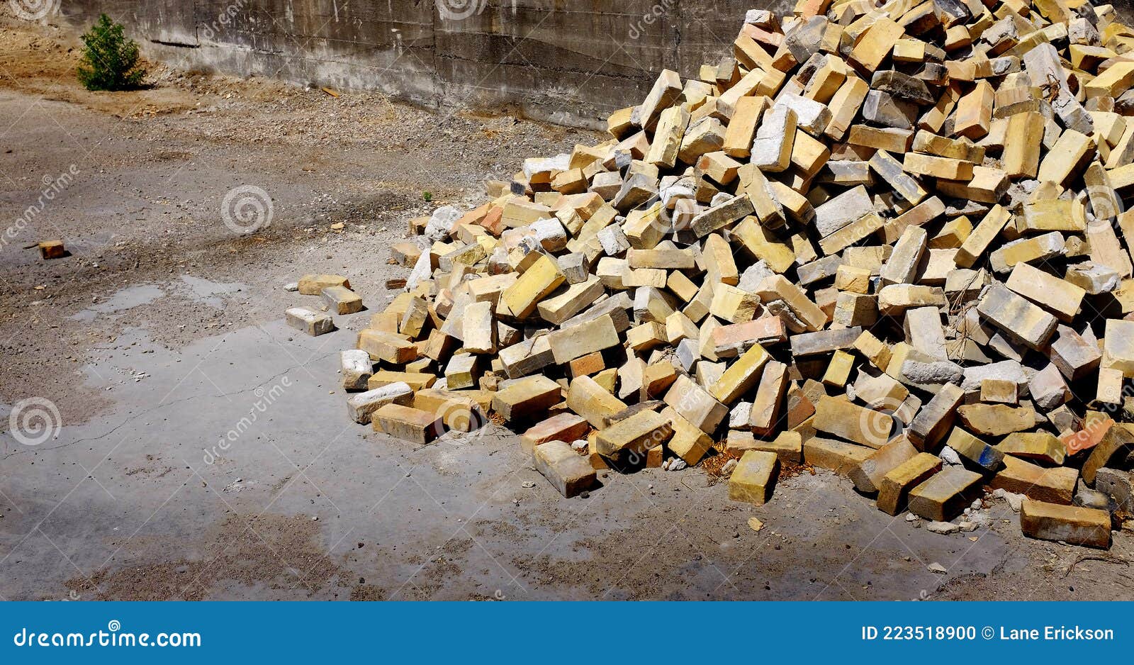 Pile of Old Bricks in Urban Setting Construction Building Stock Photo ...