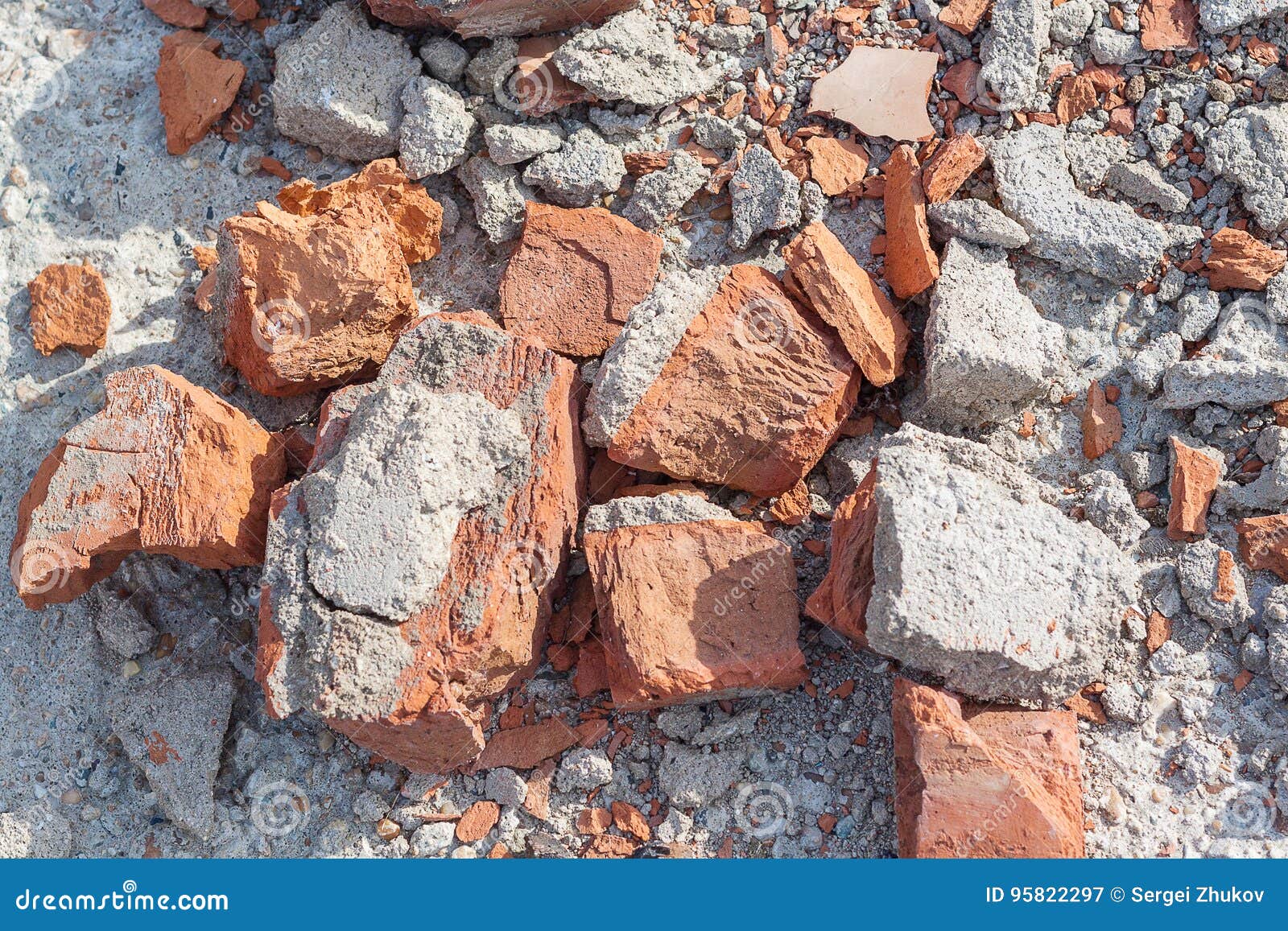 Pile of old broken bricks stock image. Image of broken - 95822297