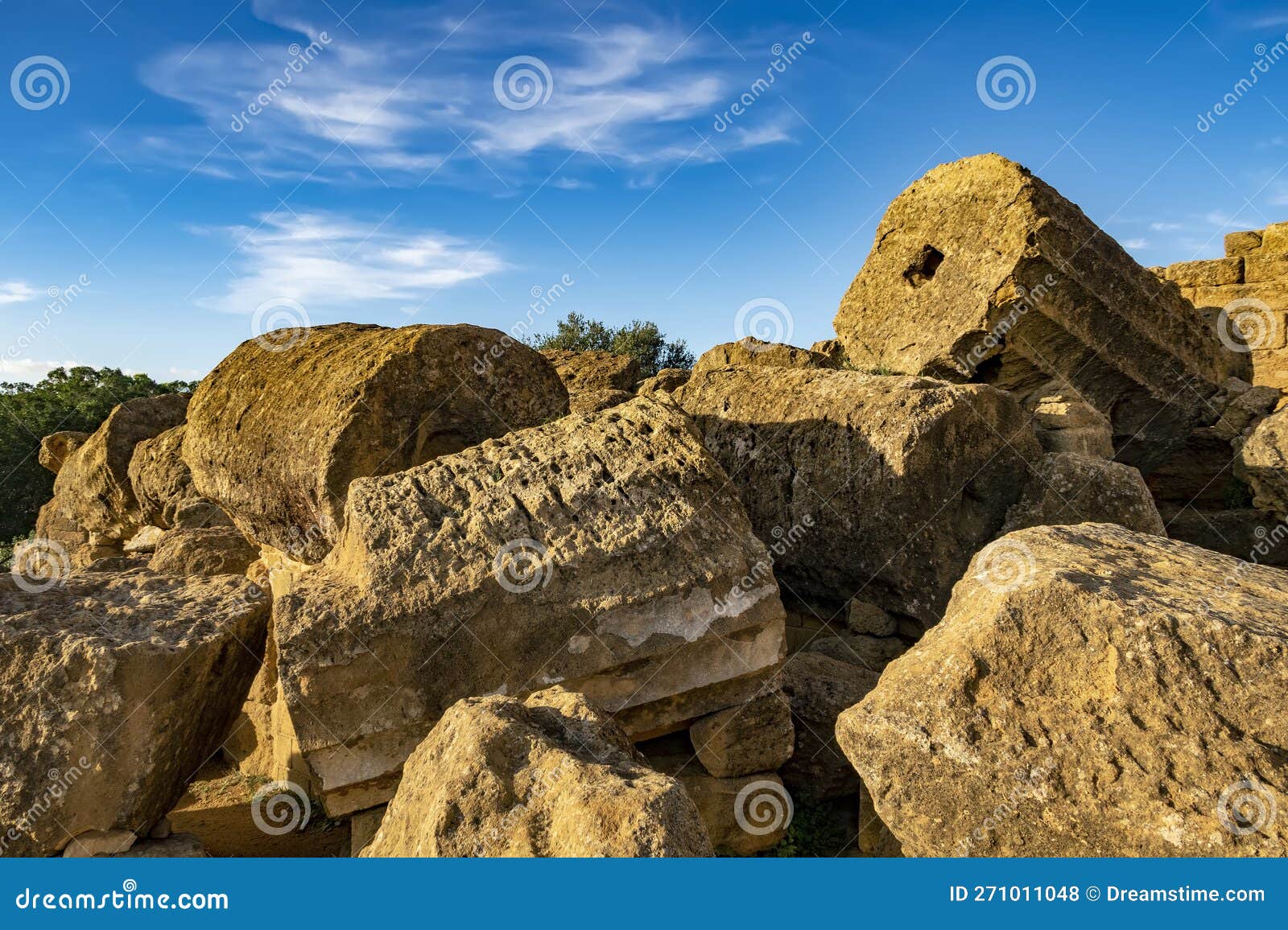 A Pile of Old Broken Temple Columns Stock Photo - Image of pillar ...