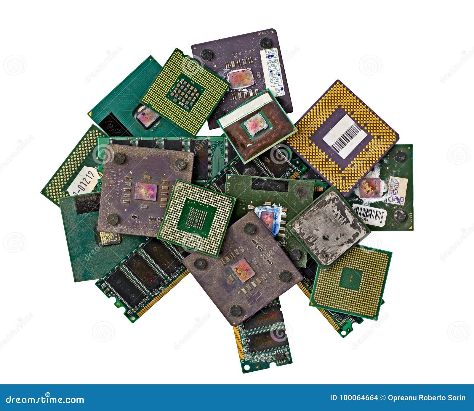 Pile of Old Burned CPU Chips Stock Photo - Image of engineering ...
