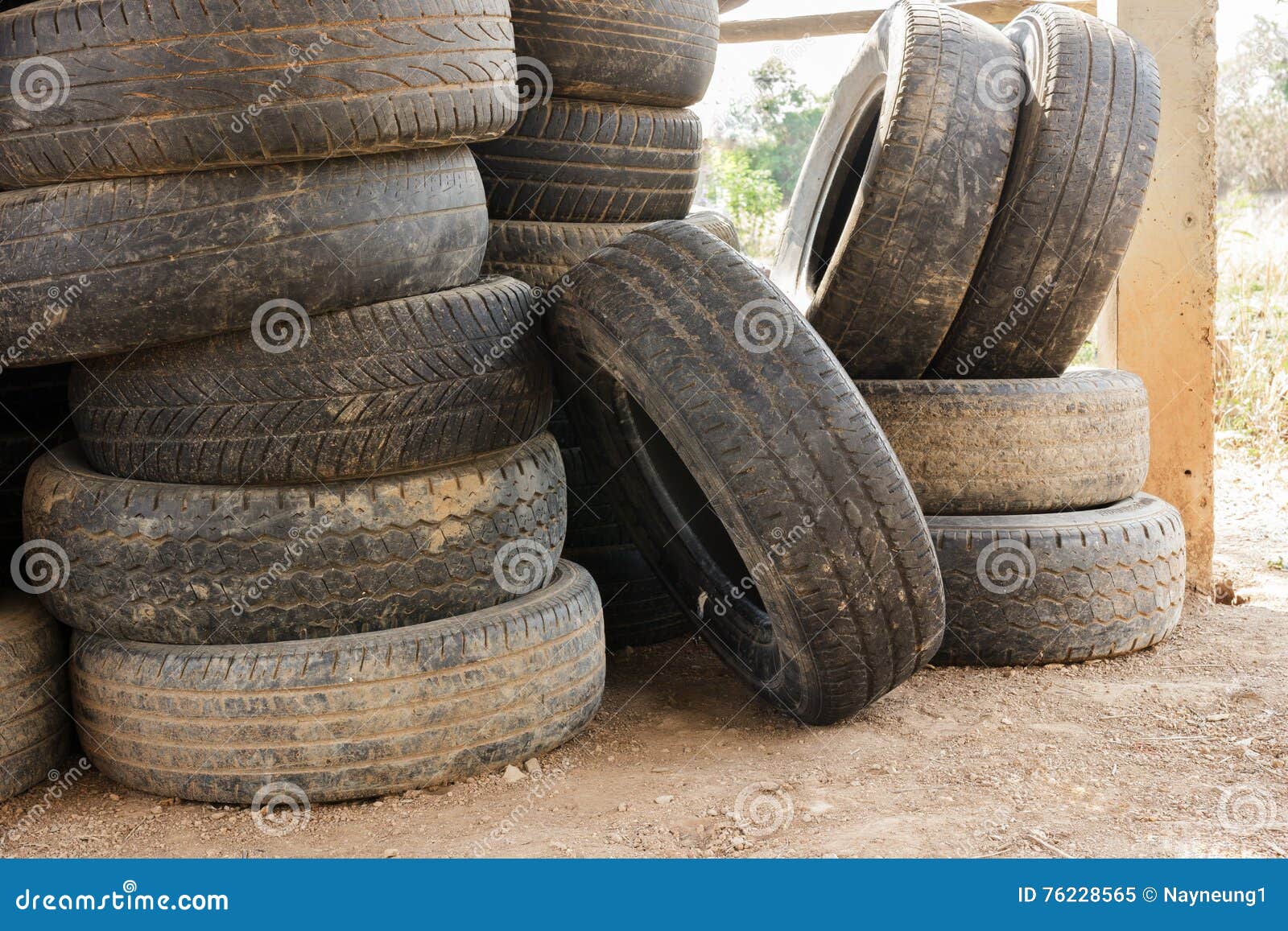 Rubber Recycling Car Tire Old Wheels Waste Stack Stock Photography ...