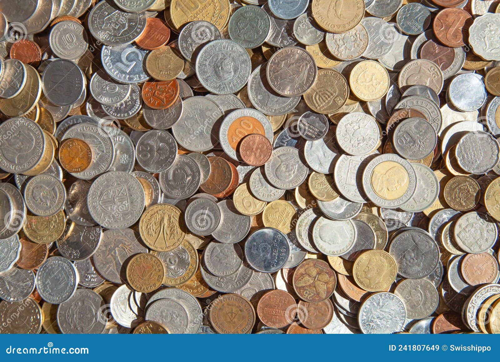 Pile of the old coins stock image. Image of asia, exchange - 241807649
