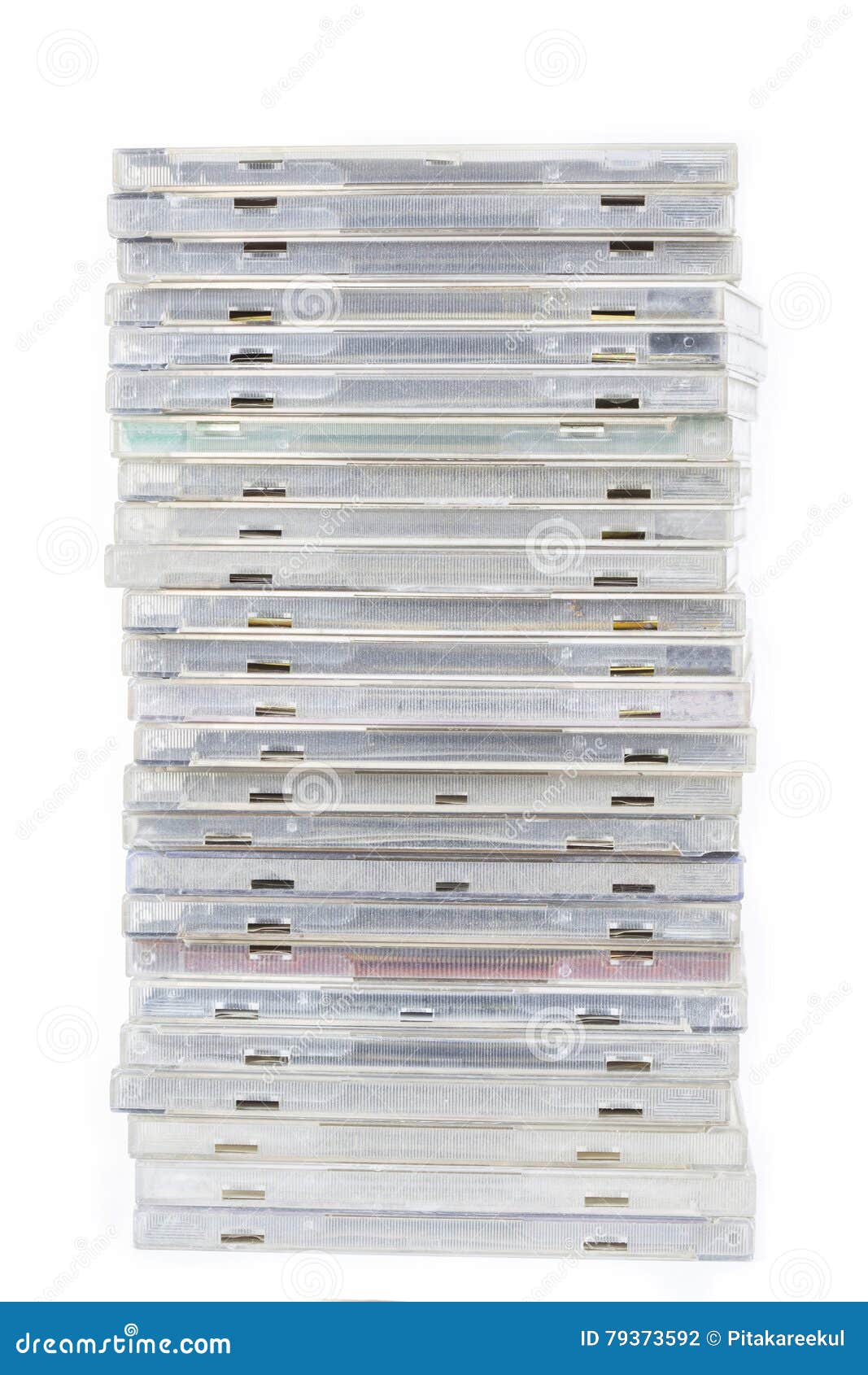Pile of Old Compact Disc Box Cd or Dvd on White Background Isolated ...