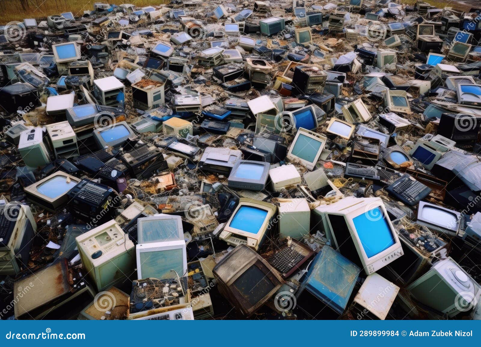 A pile of old computers stock illustration. Illustration of electronics ...