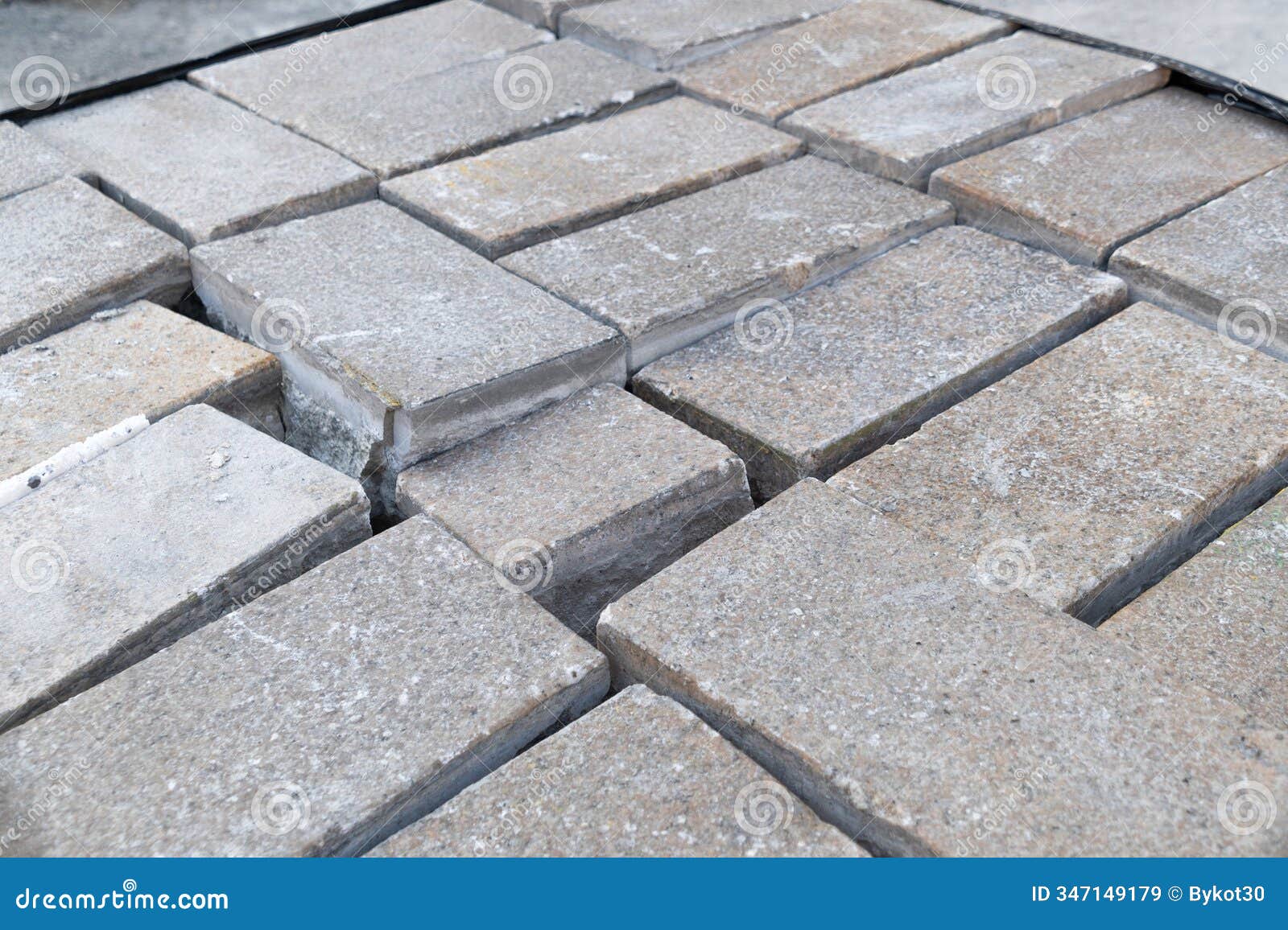 A Pile of Old Concrete Slabs. Replacing Paving Stones Stock Image ...