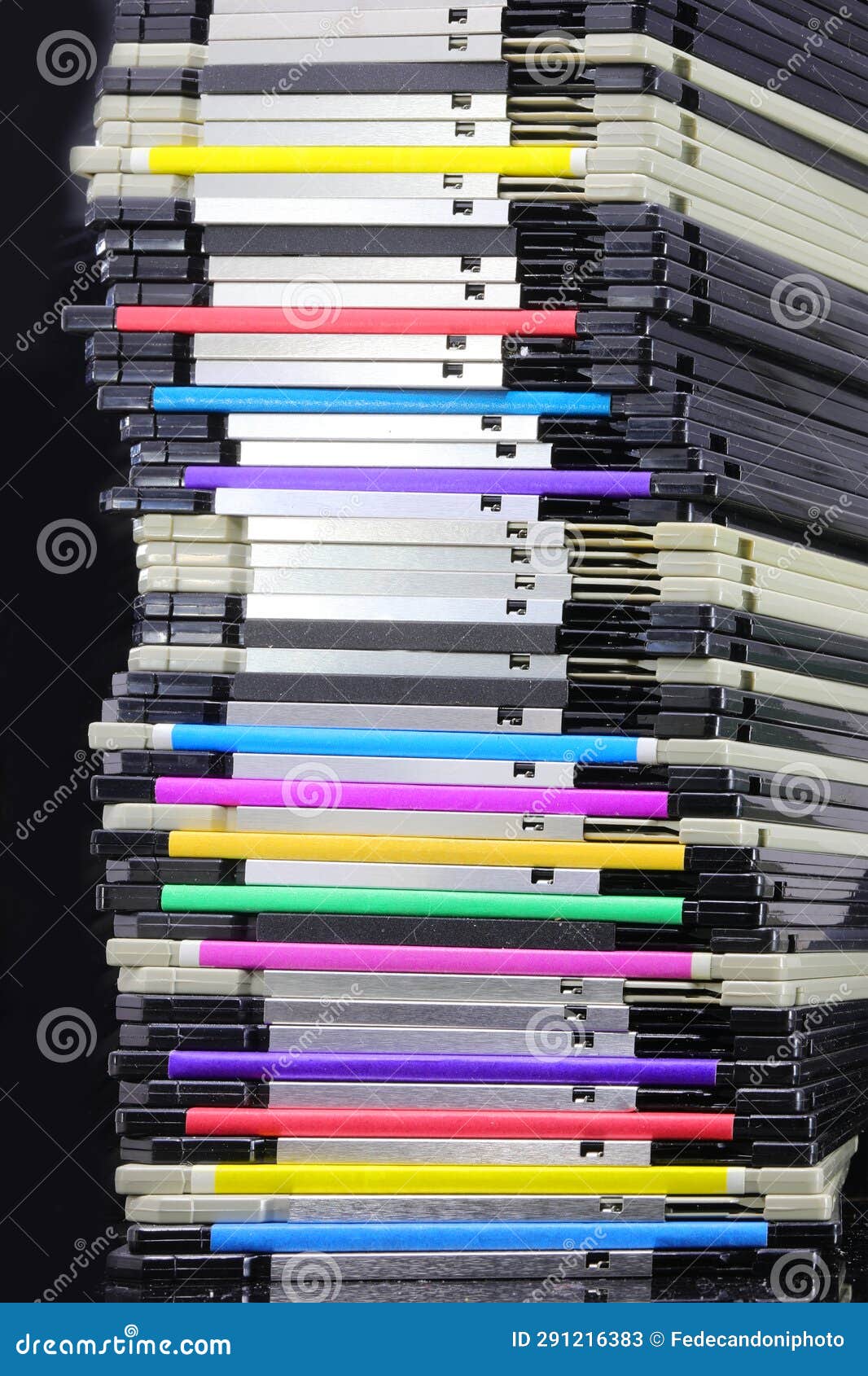 Pile of Old Floppy Disks Where Data Was Saved during the 1990s and ...