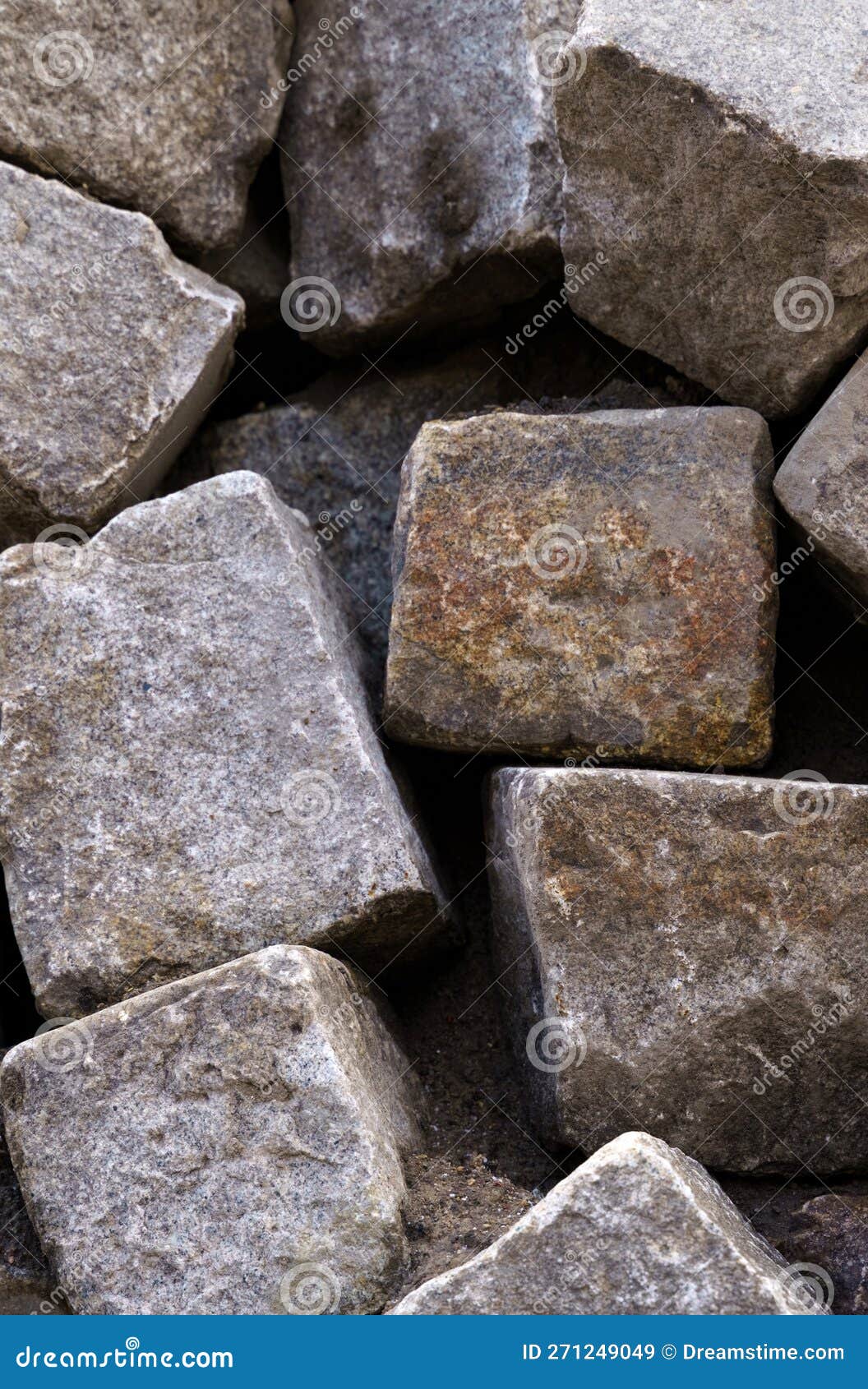 A Pile of Old Large Gray Stone Blocks. Stock Image - Image of ...