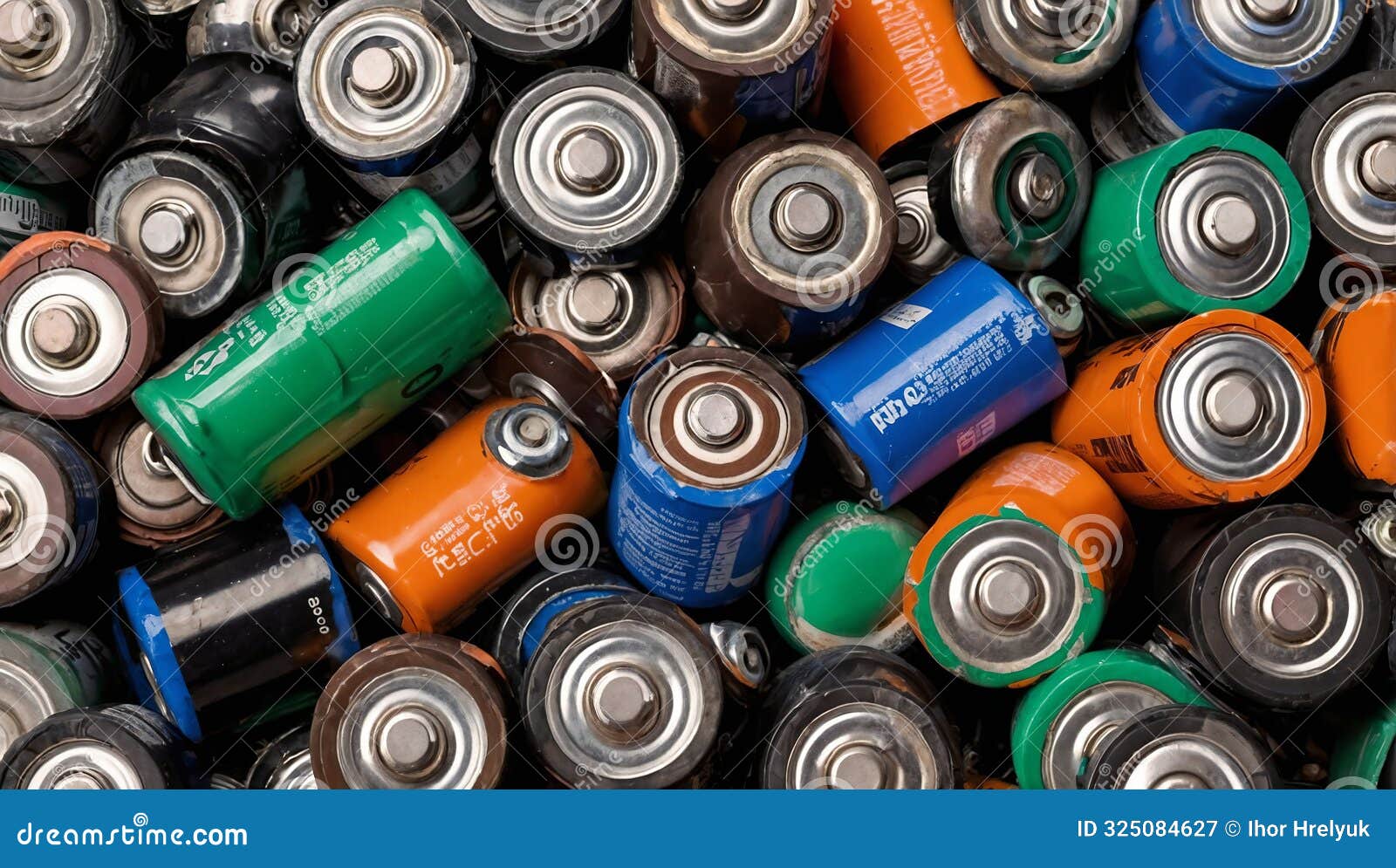 A Pile of Old Lithium Batteries Recycled Stock Image - Image of ecology ...