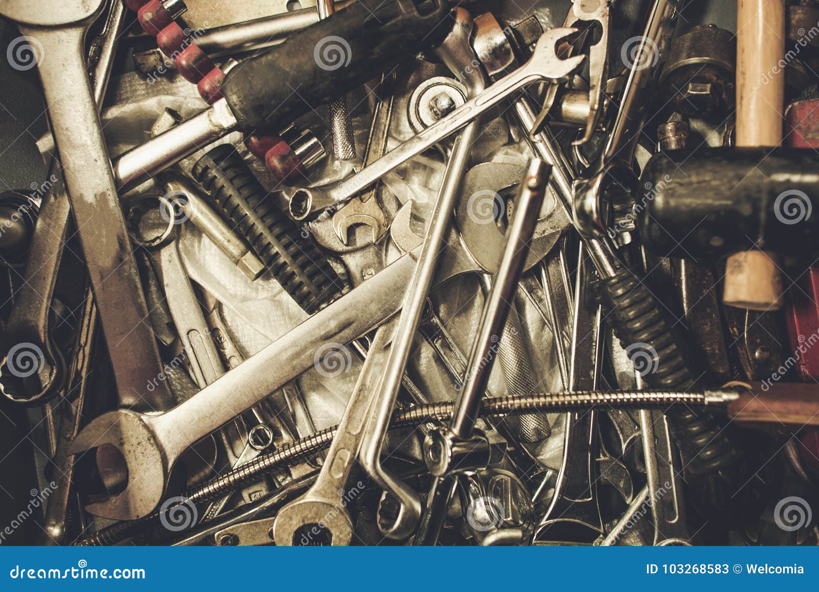 Pile of Old Metal Wrenches stock image. Image of wrench - 103268583