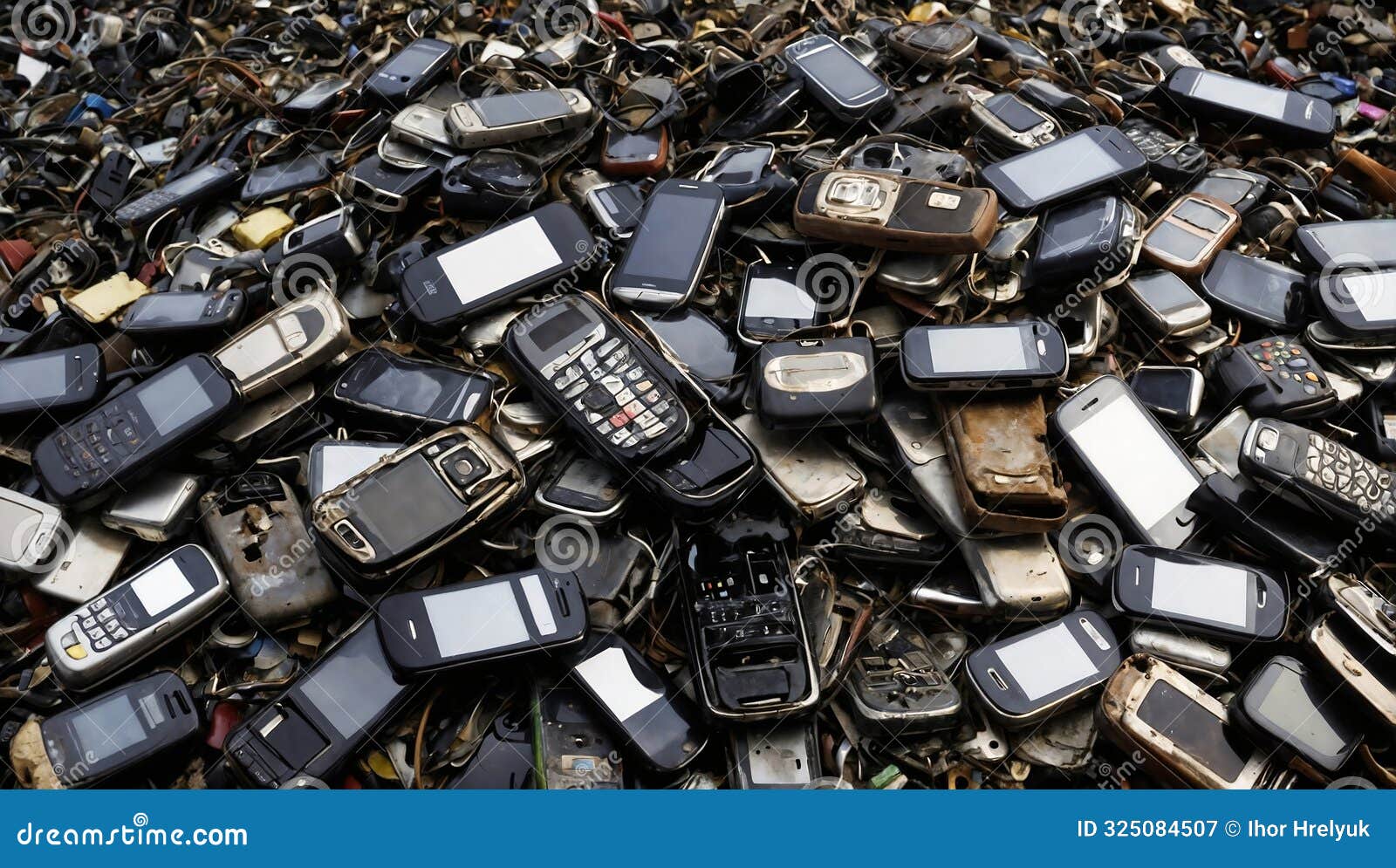 Pile of Old Mobile Phones, Recycling Stock Image - Image of stack ...
