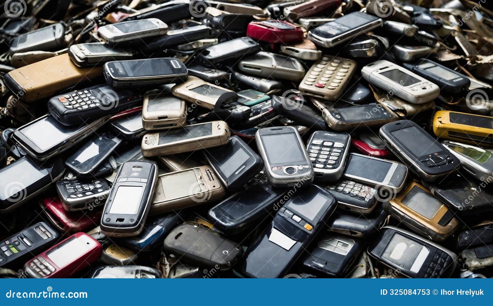 Pile of Old Mobile Phones, Recycling Stock Illustration - Illustration ...