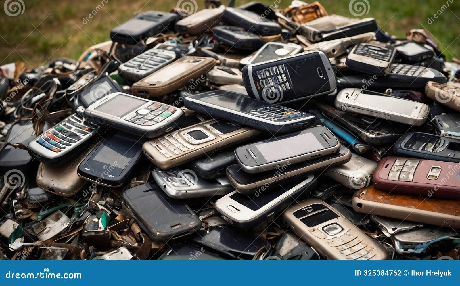 Pile of Old Mobile Phones, Recycling Stock Illustration - Illustration ...