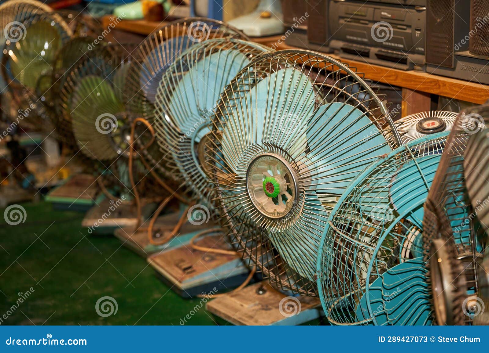 Pile of Old Rusty Electric Fans Editorial Stock Photo - Image of green ...