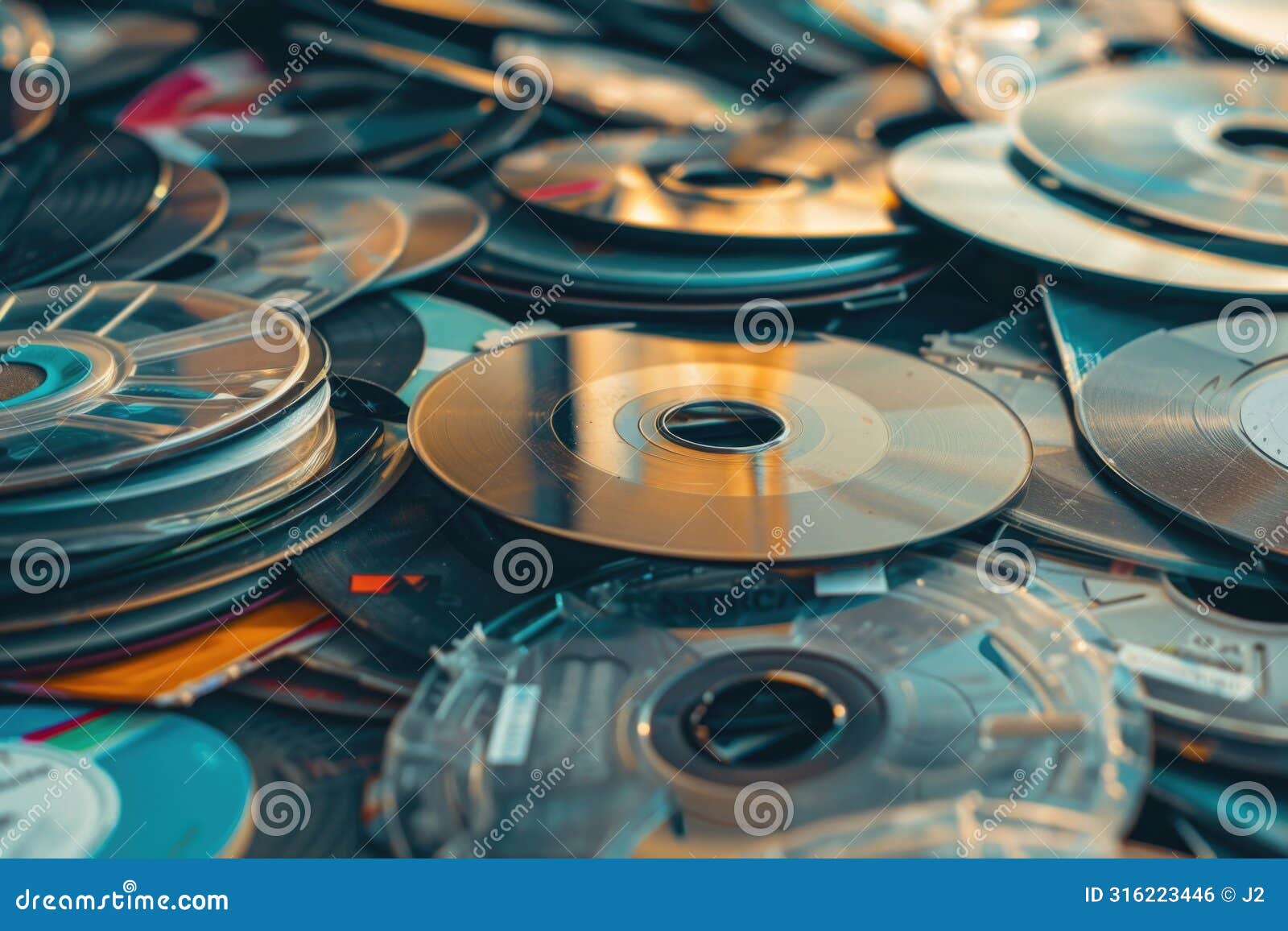 Pile of Old and Scratched CDs and DVDs in Various Conditions ...