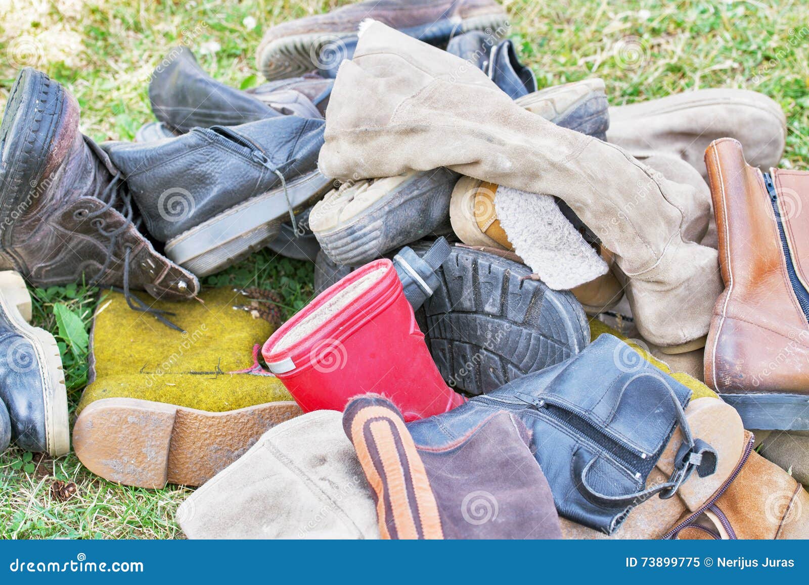 Pile of old shoes stock image. Image of fashion, female - 73899775