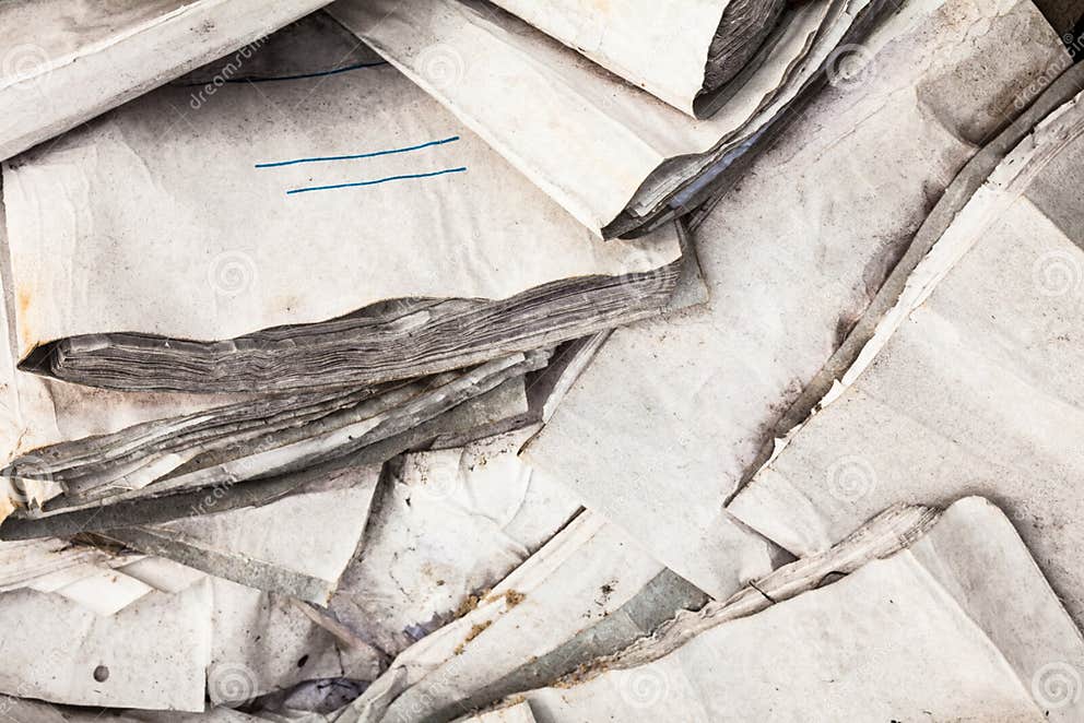Old Useless Paper Documents on the Landfill Stock Image - Image of ...