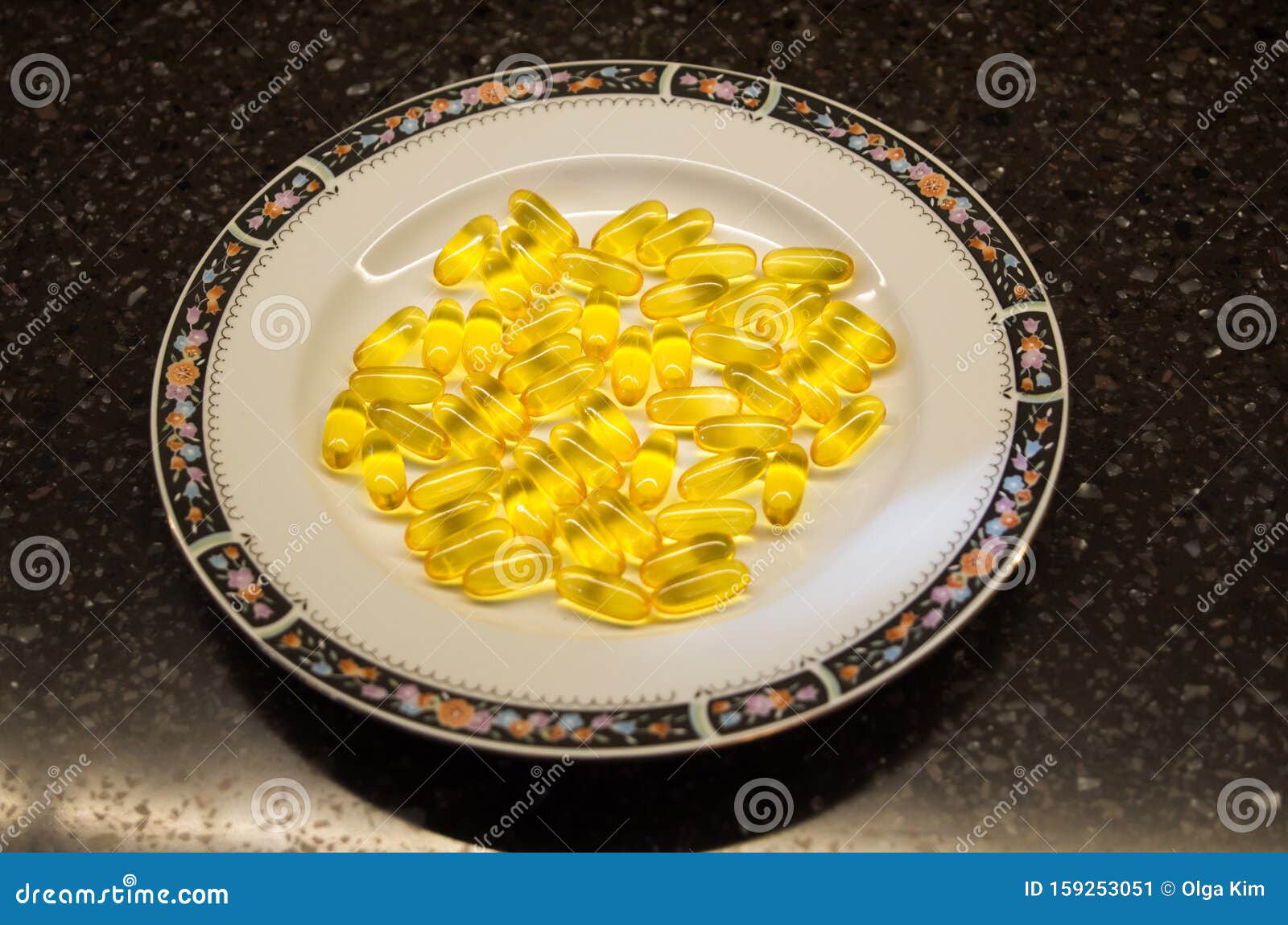Omega 3 Pills on a Black Table Stock Image - Image of pill, pills ...