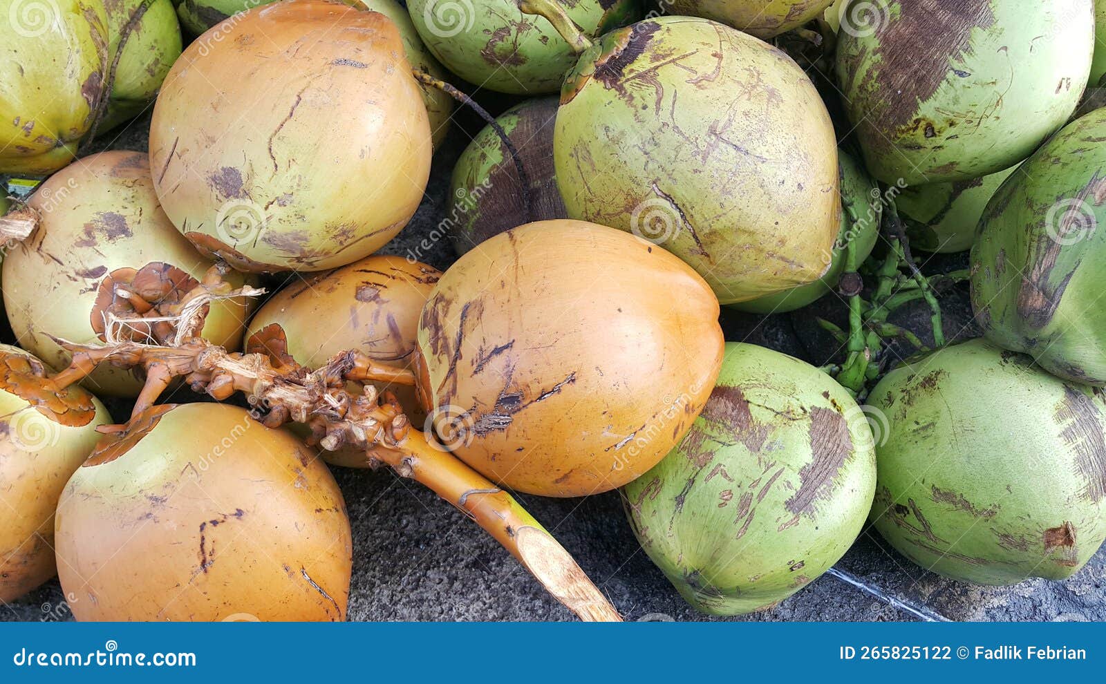 Pile of Orange and Green Coconuts Fruit Stock Photo - Image of citrus ...