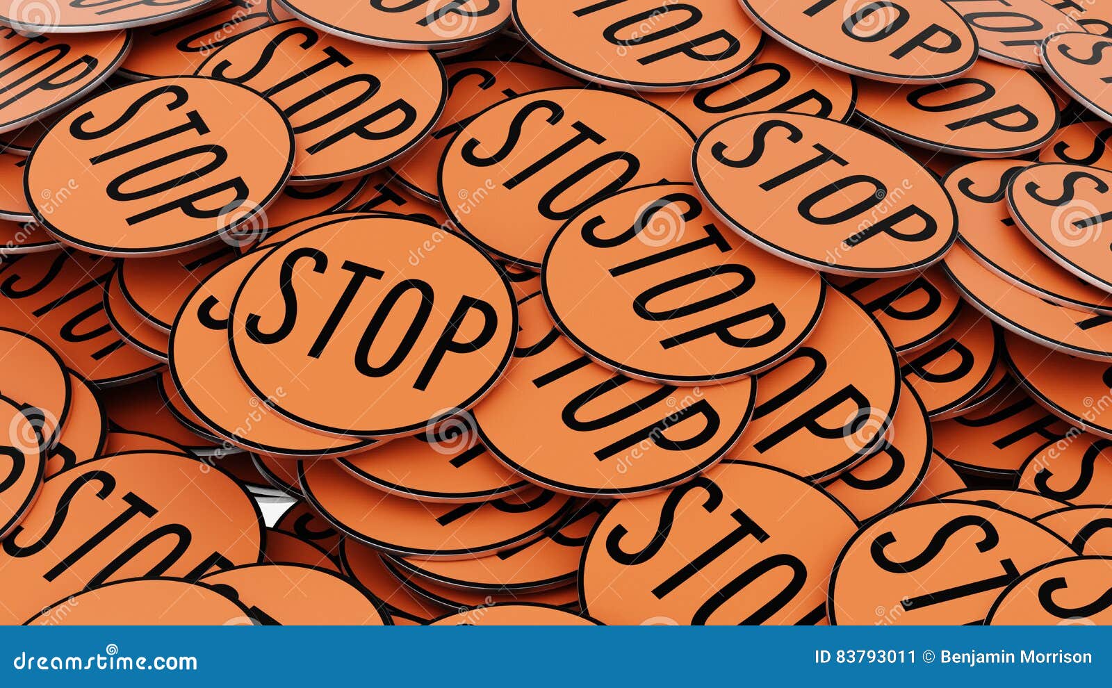 Pile of Orange Stop Signs stock illustration. Illustration of caution ...