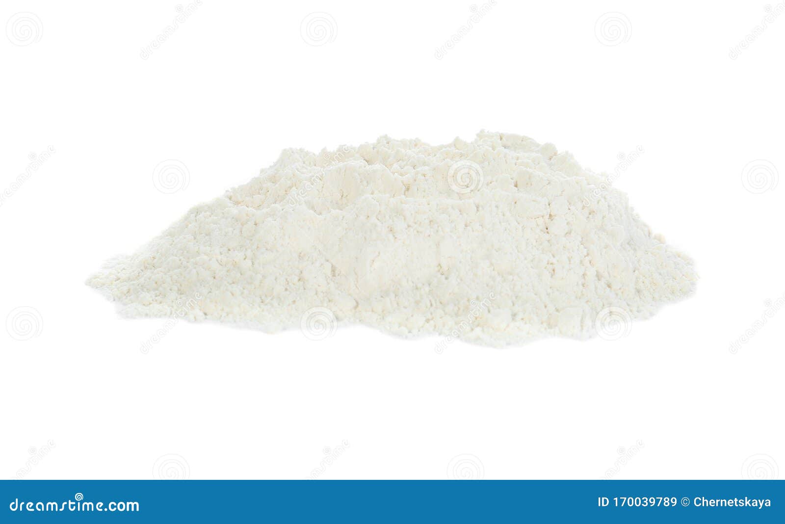 Pile of Organic Flour Isolated on White Stock Image - Image of bread ...