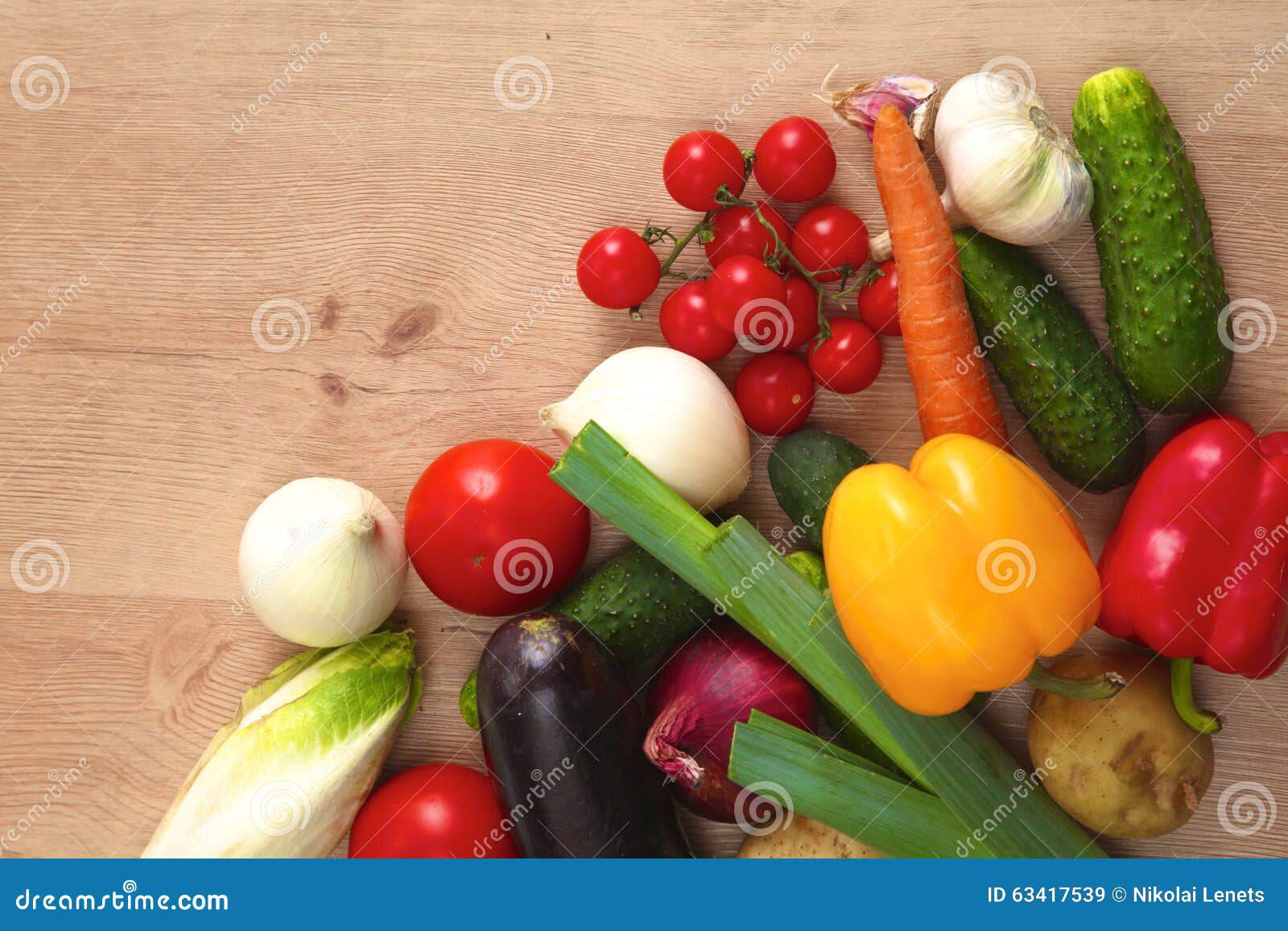 Pile of Organic Vegetables on a Wooden Table Stock Image - Image of ...