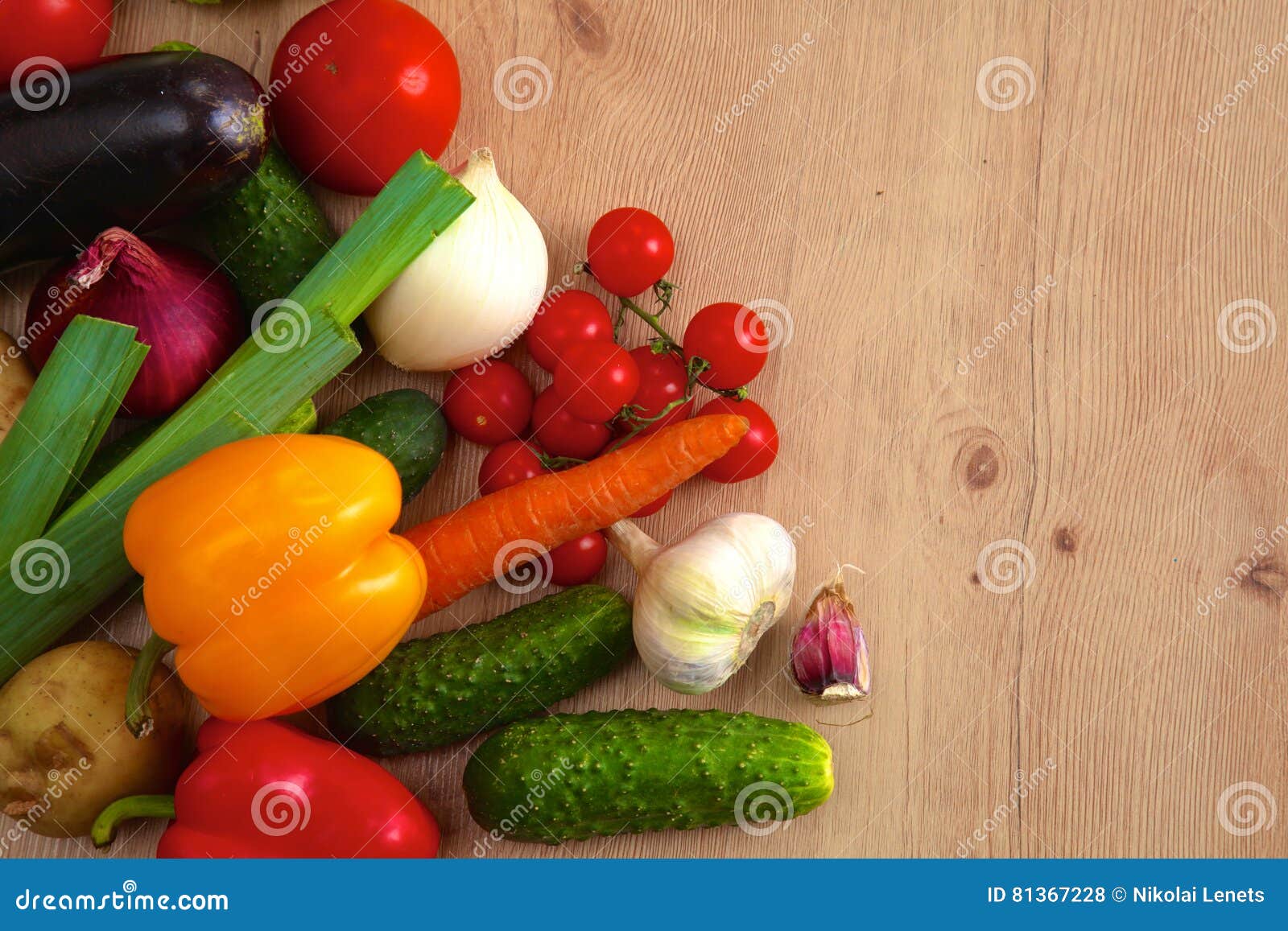 Pile of Organic Vegetables on a Wooden Table Stock Photo - Image of ...
