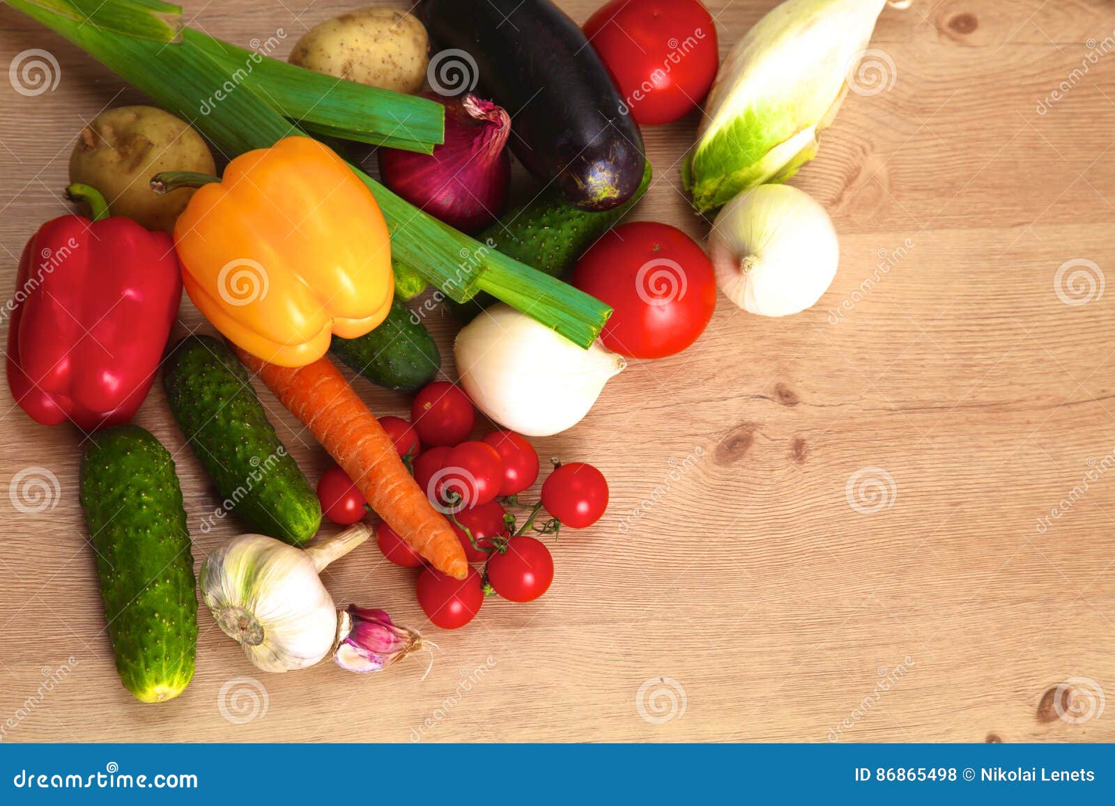 Pile of Organic Vegetables on a Wooden Table Stock Photo - Image of ...