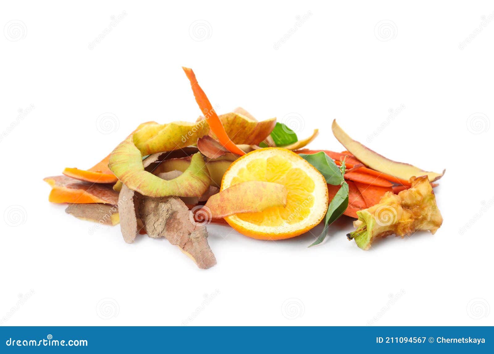 Pile of Organic Waste for Composting on White Background Stock Image ...