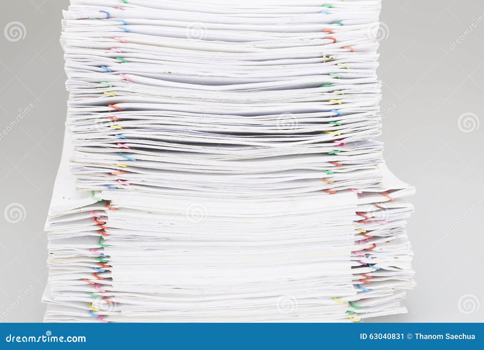 Pile of Overload White Paper and Reports Stock Image - Image of ...